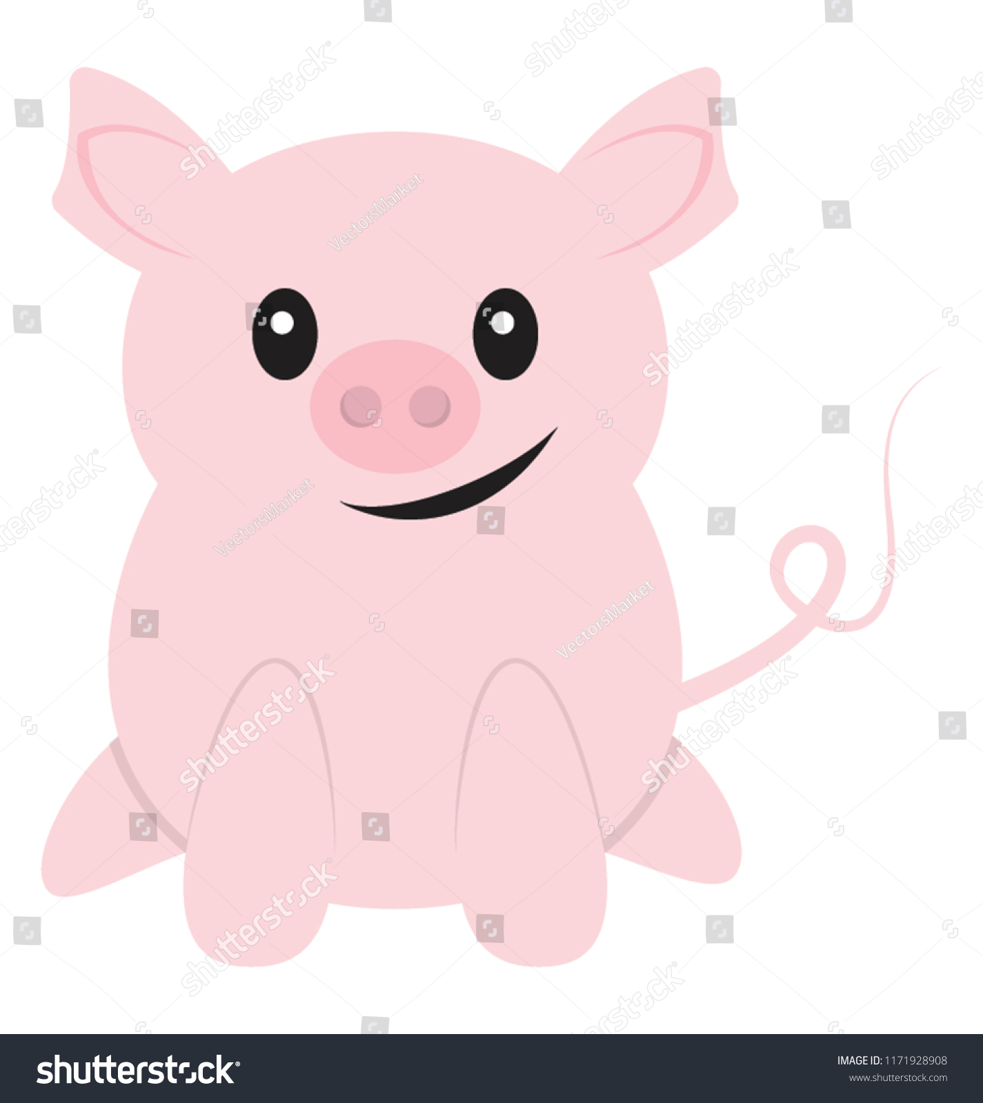Cute Piglet Vector Icon Stock Vector (Royalty Free) 1171928908