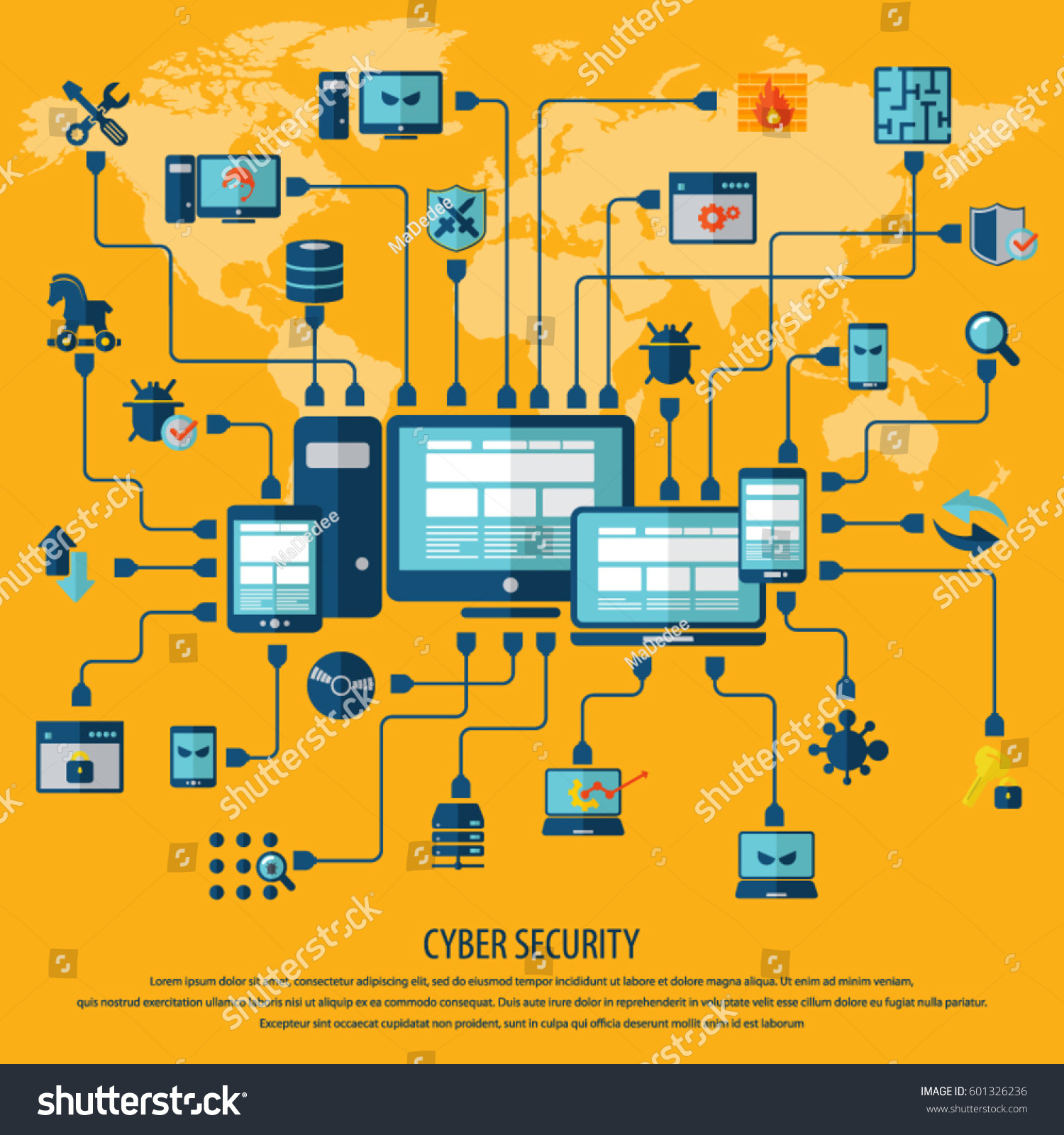Cyber Security Stock Vector (Royalty Free) 601326236 | Shutterstock