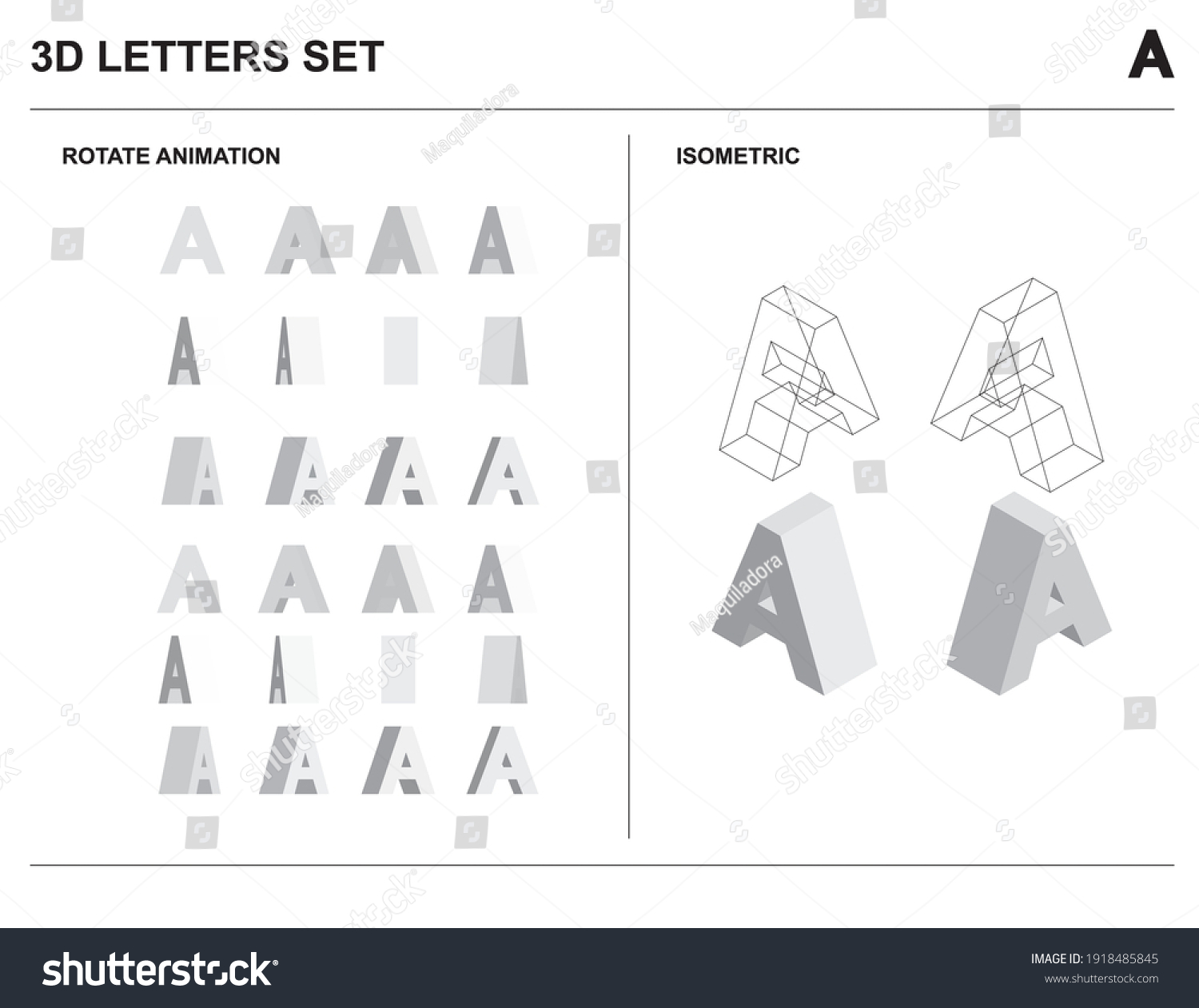 3d Alphabet Letters Set Animate Isometric: เวกเตอร์สต็อก (ปลอดค่า ...