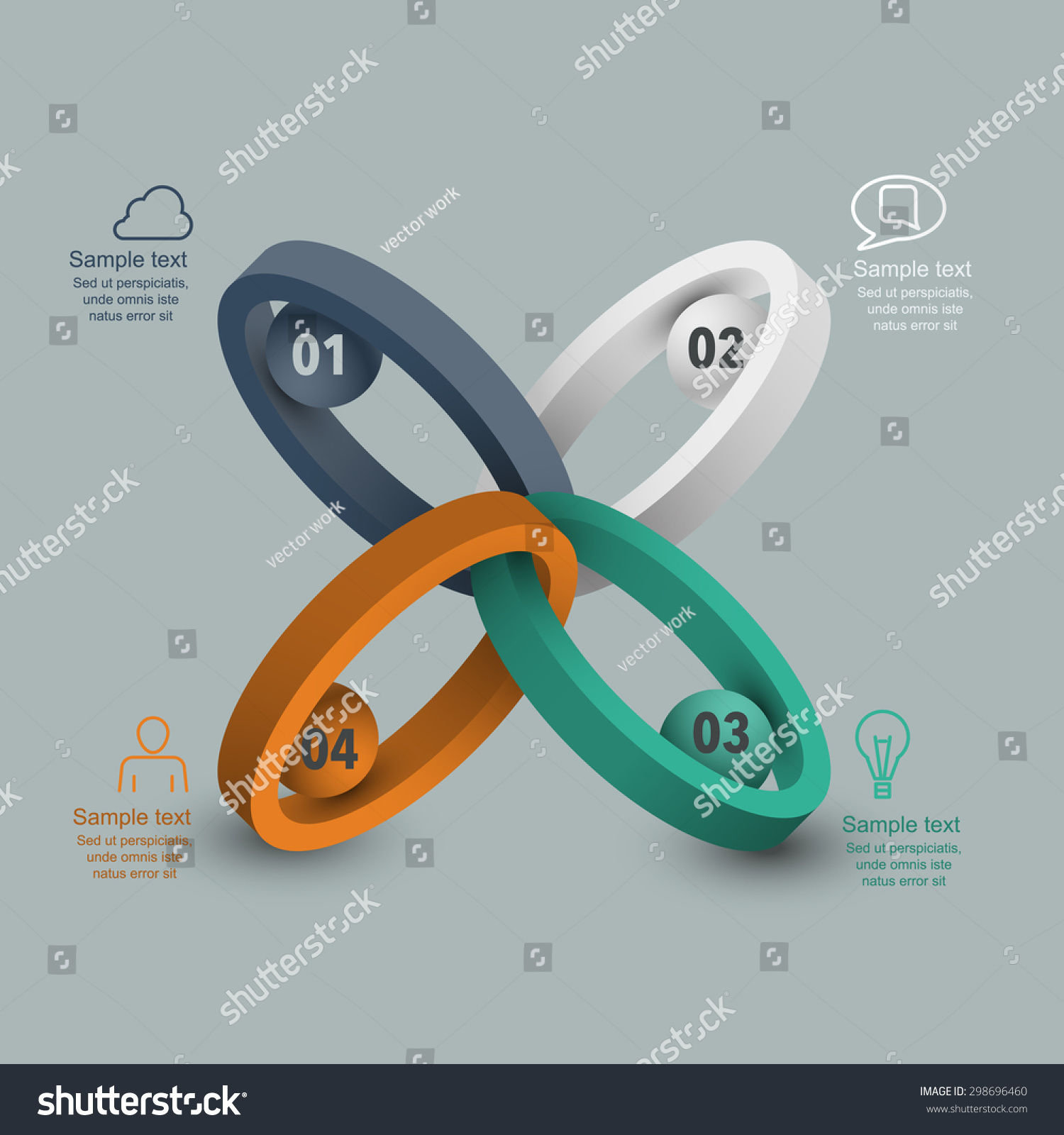 3d Abstract Circles Bound Together Vector Stock Vector (Royalty Free ...