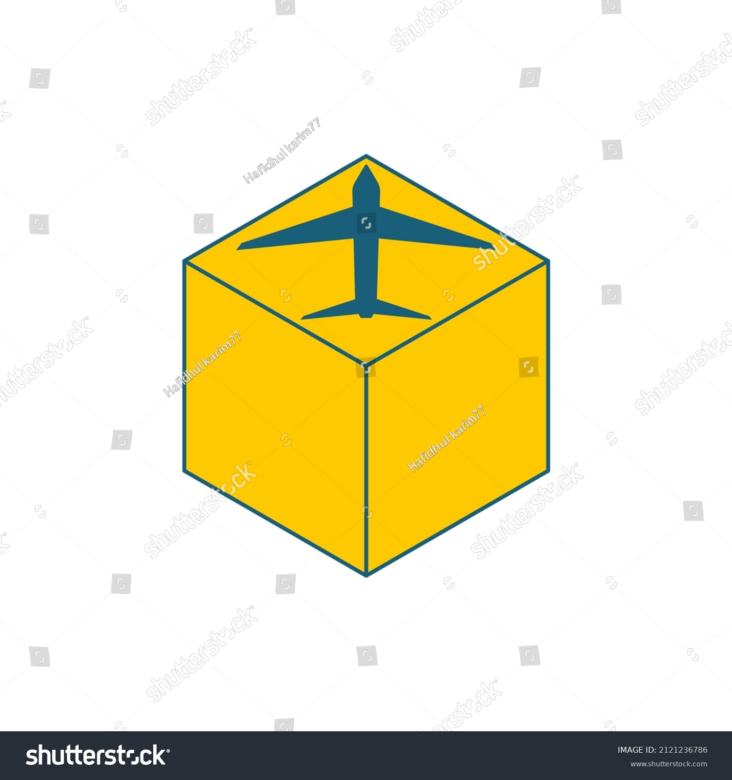 3d Airplane Box Vector Icon Logo Stock Vector (Royalty Free) 2121236786 ...