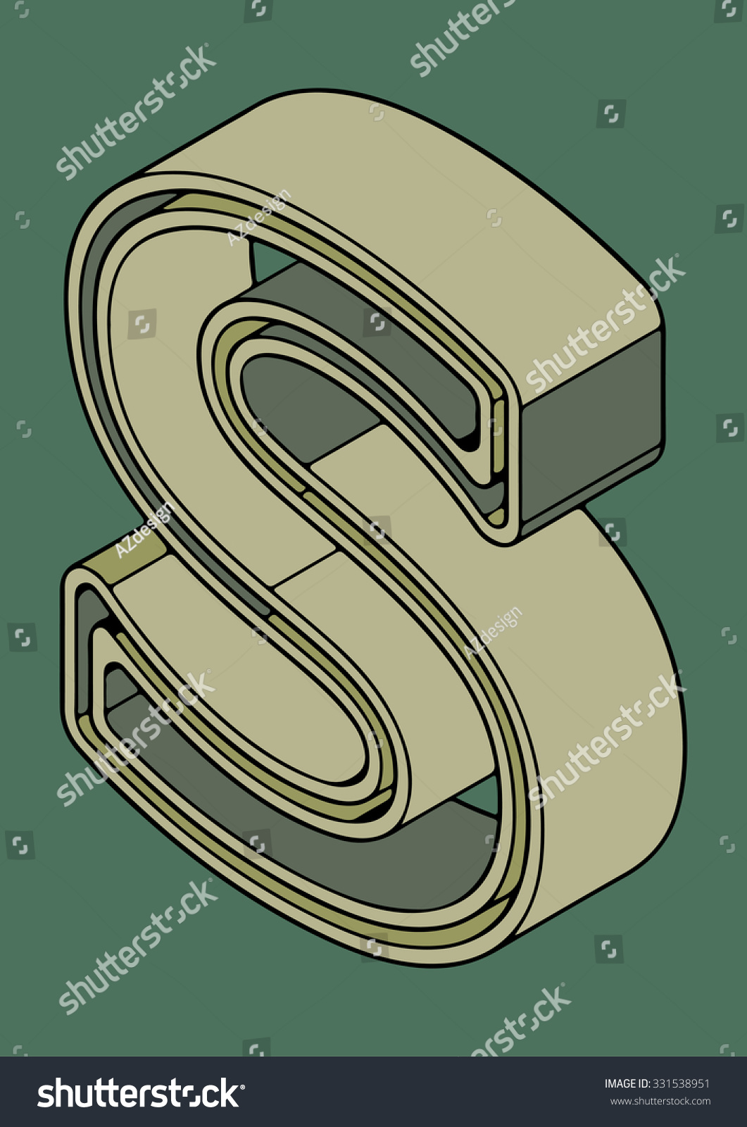 3d Alphabet Vector Letter S Stock Vector (Royalty Free) 331538951 ...