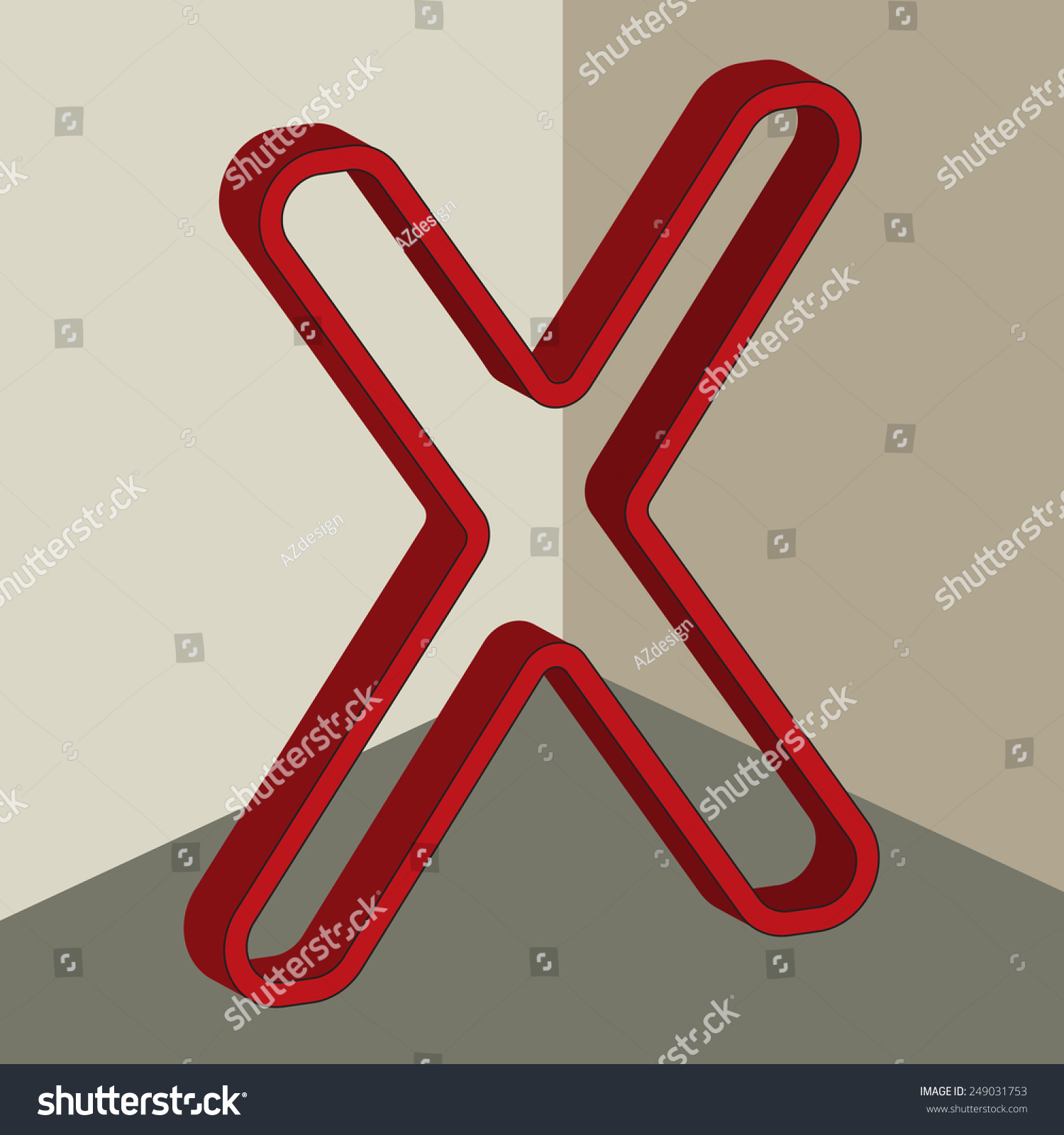 3d Alphabet Vector Letter X Stock Vector (Royalty Free) 249031753 ...