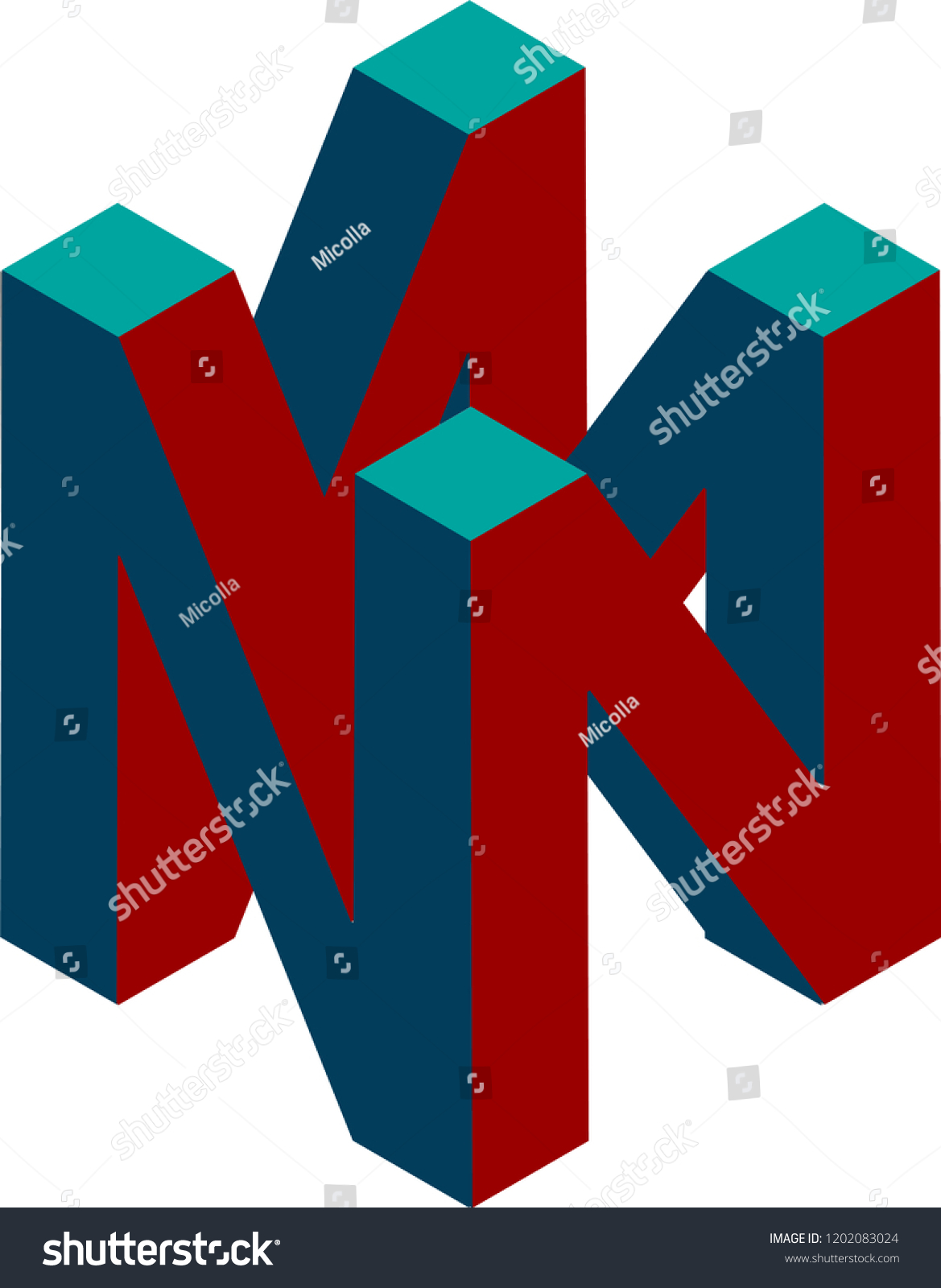 4d Alphabets White Background Stock Vector (Royalty Free) 1202083024