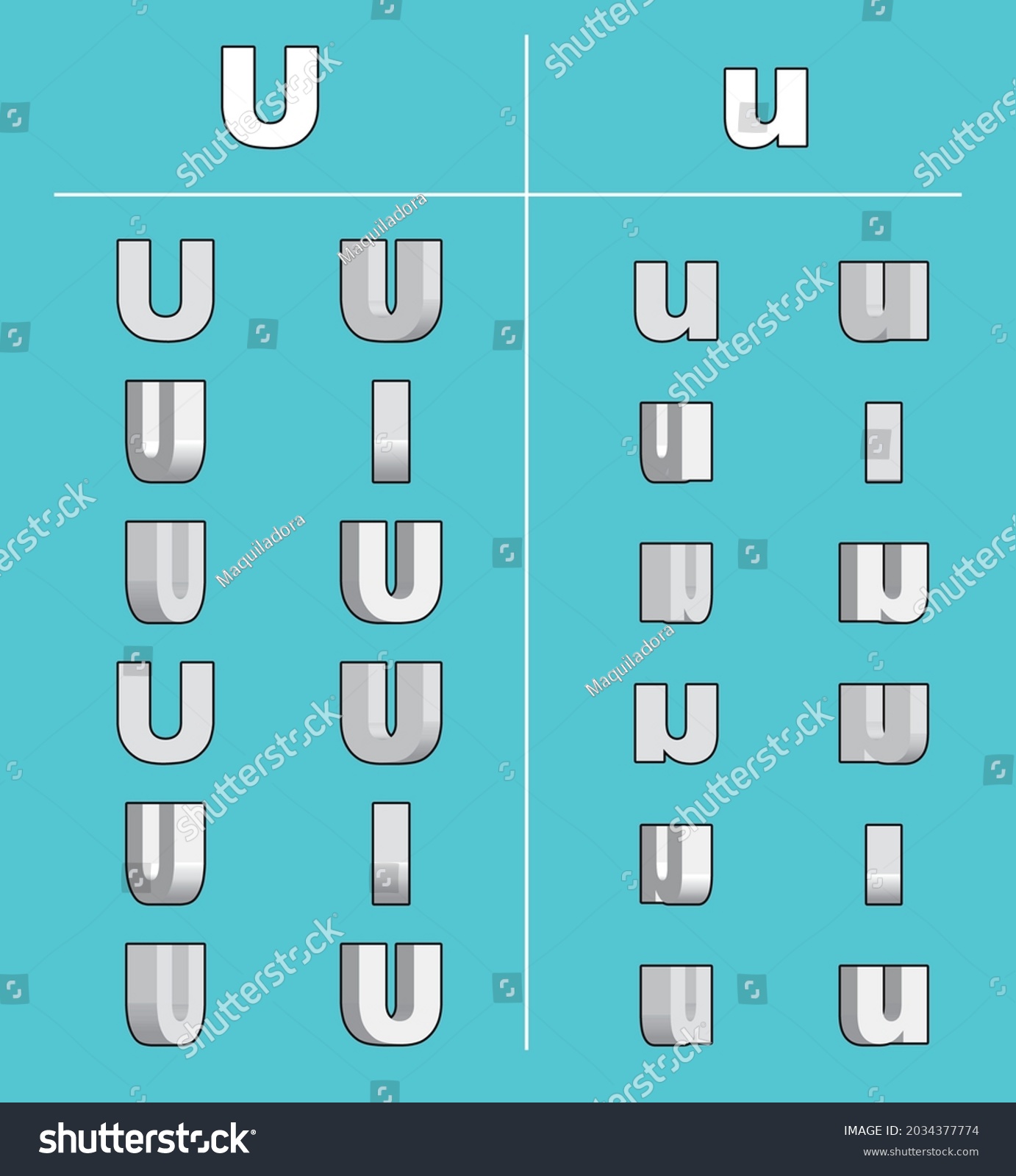 3d Animation Capital Letters Lower Case Stock Vector (Royalty Free ...