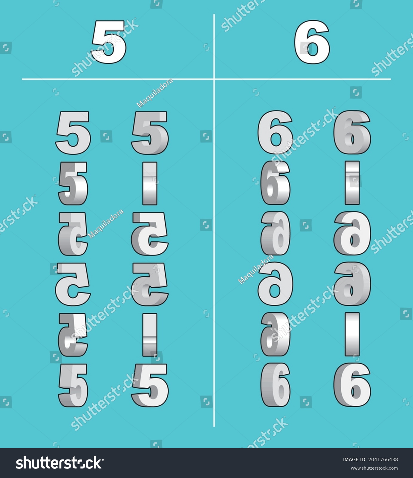 3d Animation Number Rotation 5 6 Stock Vector (Royalty Free) 2041766438 ...