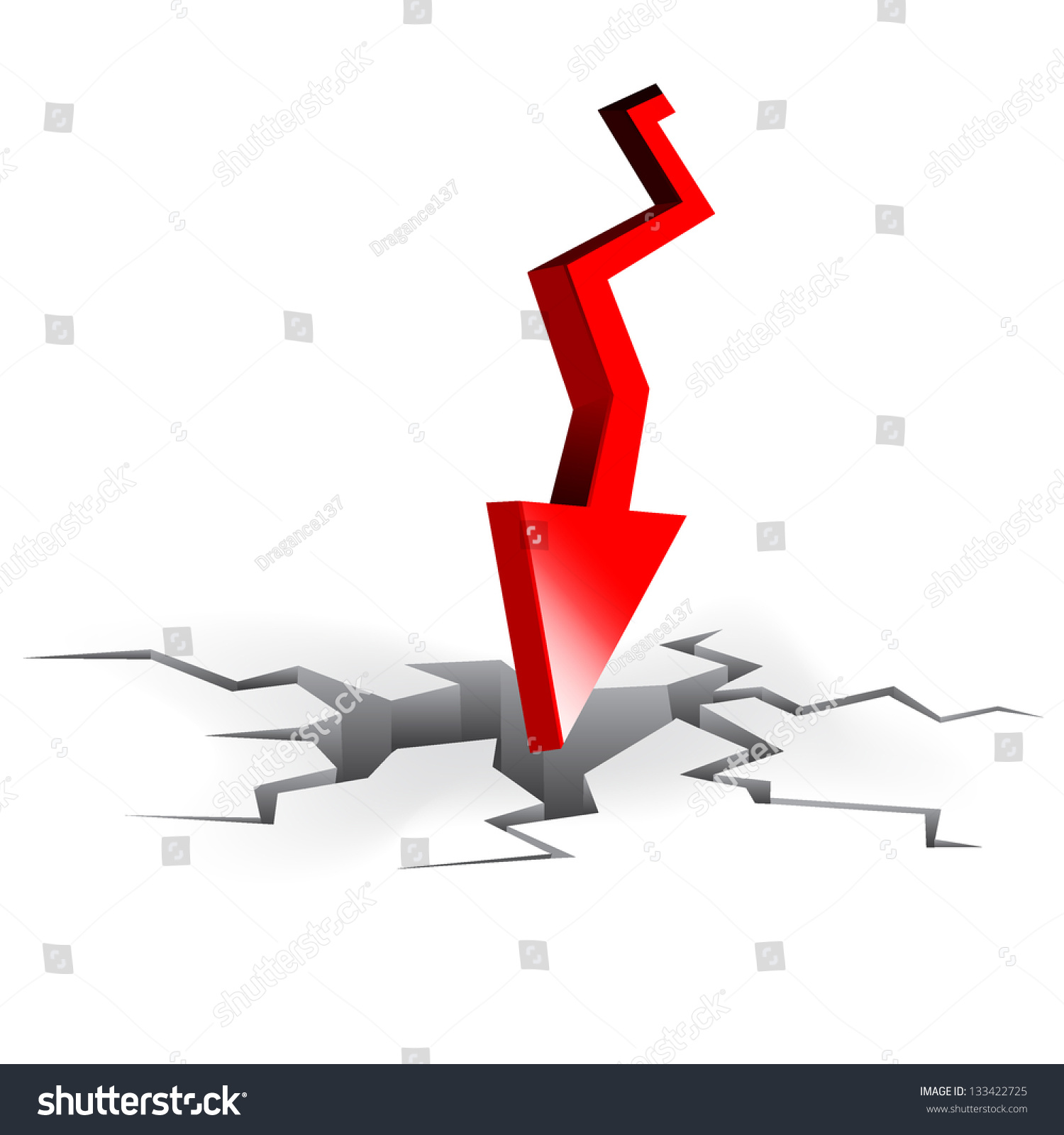 3d Arrow Crashing Stock Vector (Royalty Free) 133422725 | Shutterstock