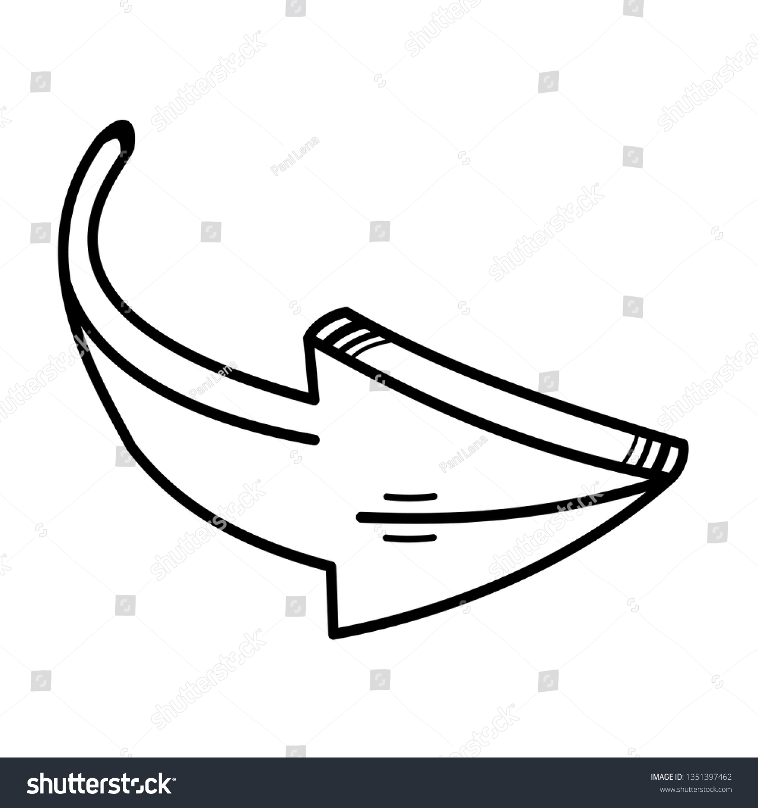 3d Arrow Pointer Outline Style Stock Vector (Royalty Free) 1351397462