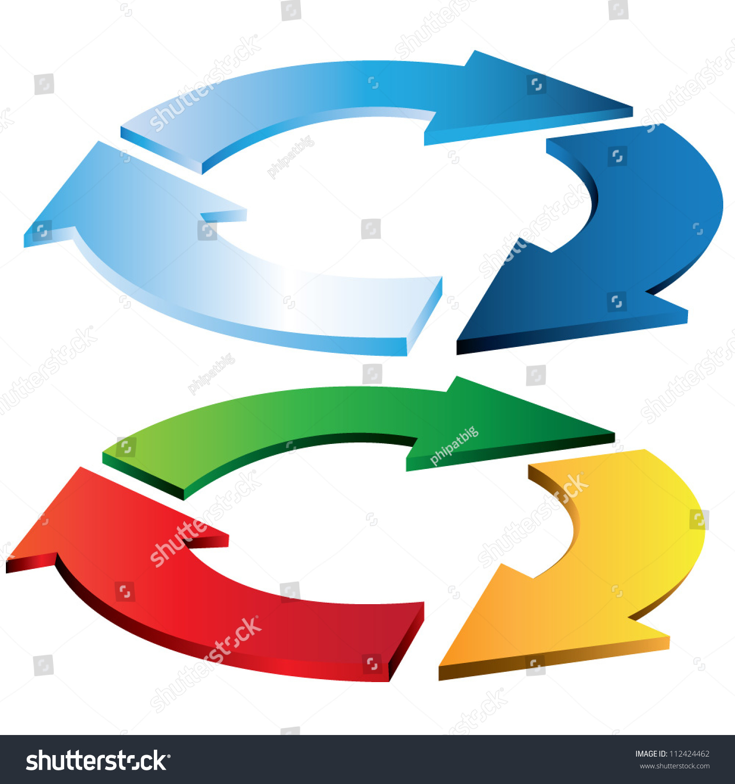 3d Arrow 3 Step Arrow Diagram Stock Vector (Royalty Free) 112424462