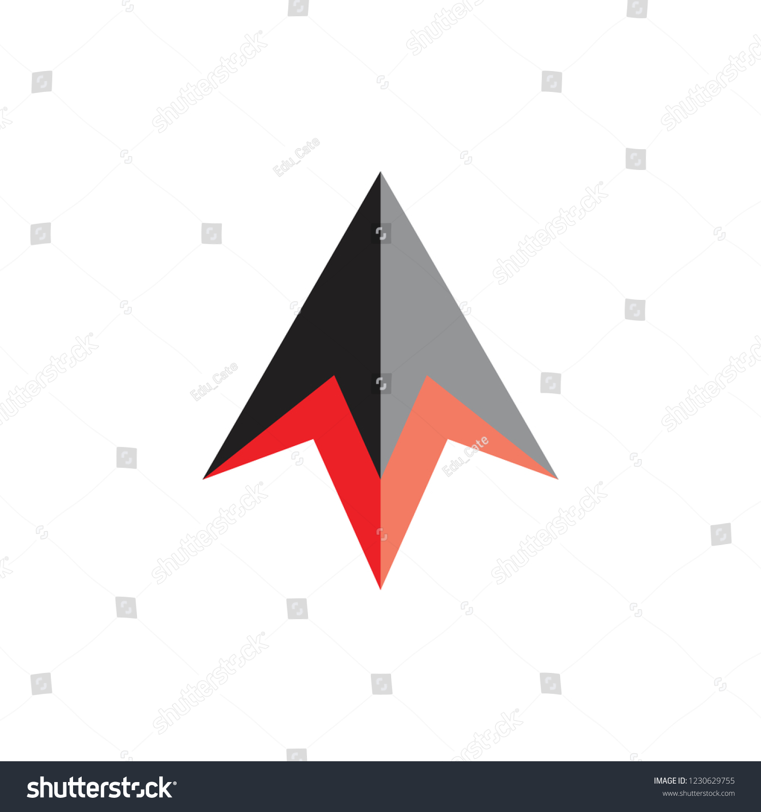 3d Arrow Symbol Logo Vector Stock Vector (Royalty Free) 1230629755