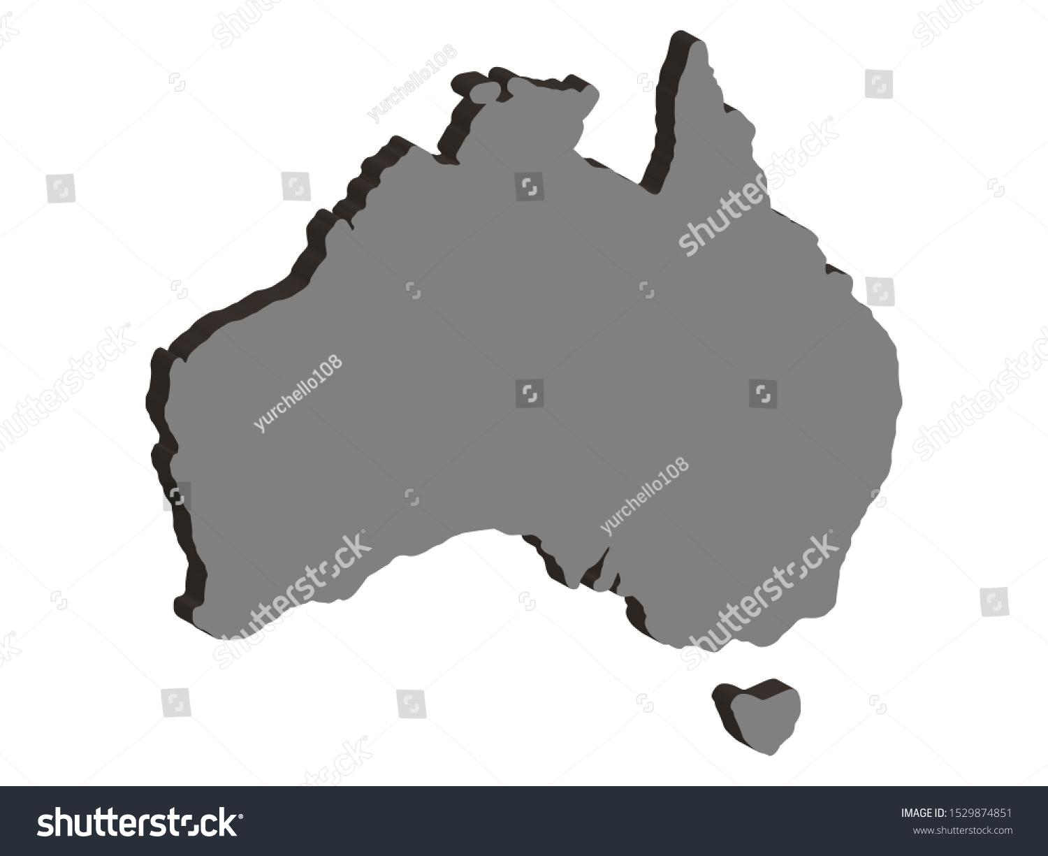 3d Australia Map Vector Illustration Stock Vector (Royalty Free) 1529874851