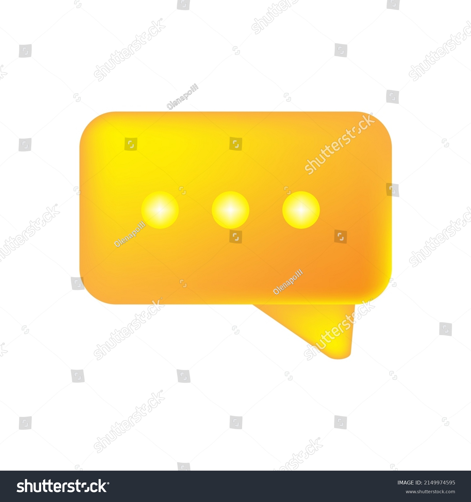3d Banner Golden Message Message Bubble Stock Vector (Royalty Free ...