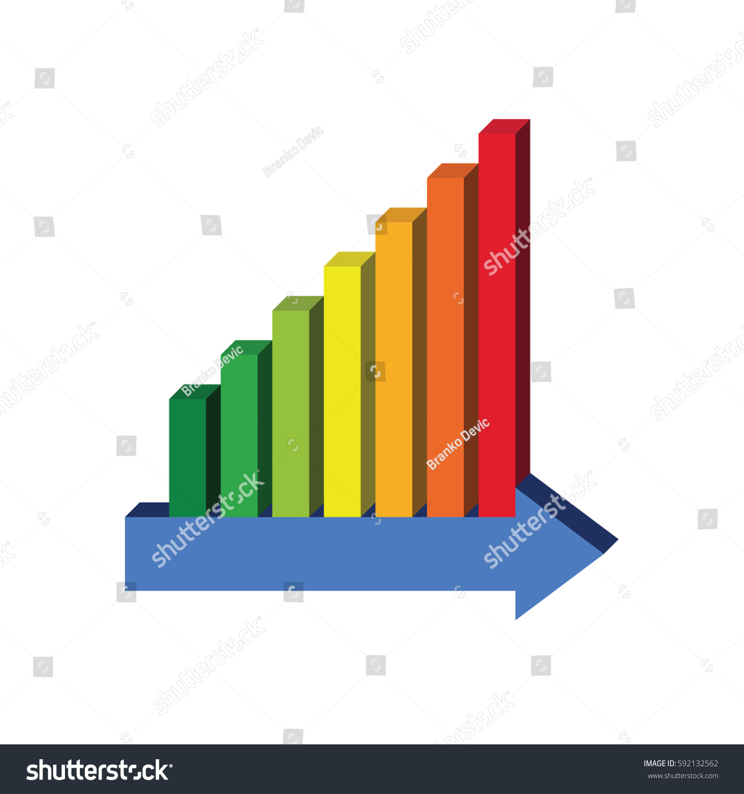 3d Bar Chart Arrow Illustration Vector Stock Vector (Royalty Free ...