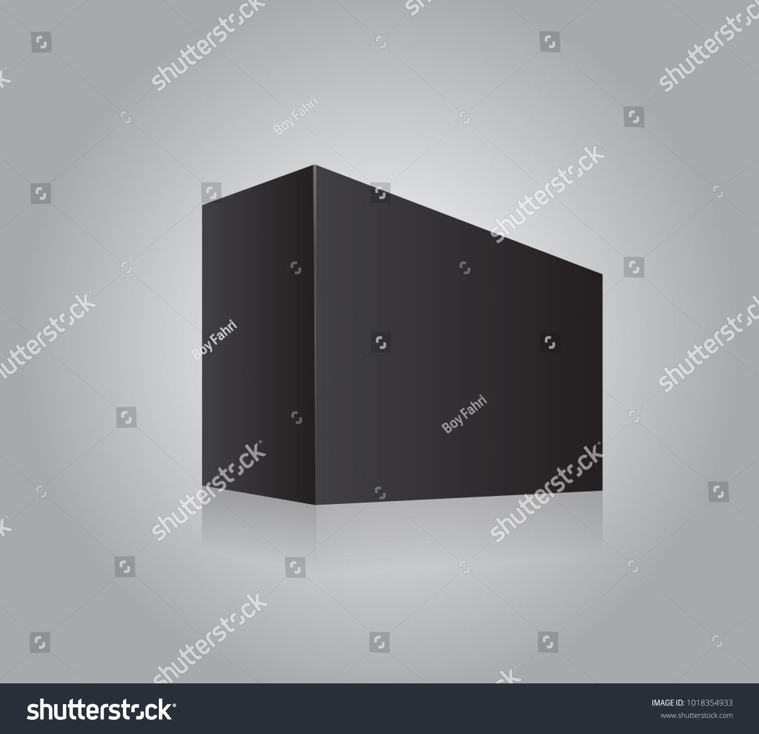 3d Black Cube Black Box Vector Stock Vector (Royalty Free) 1018354933 ...