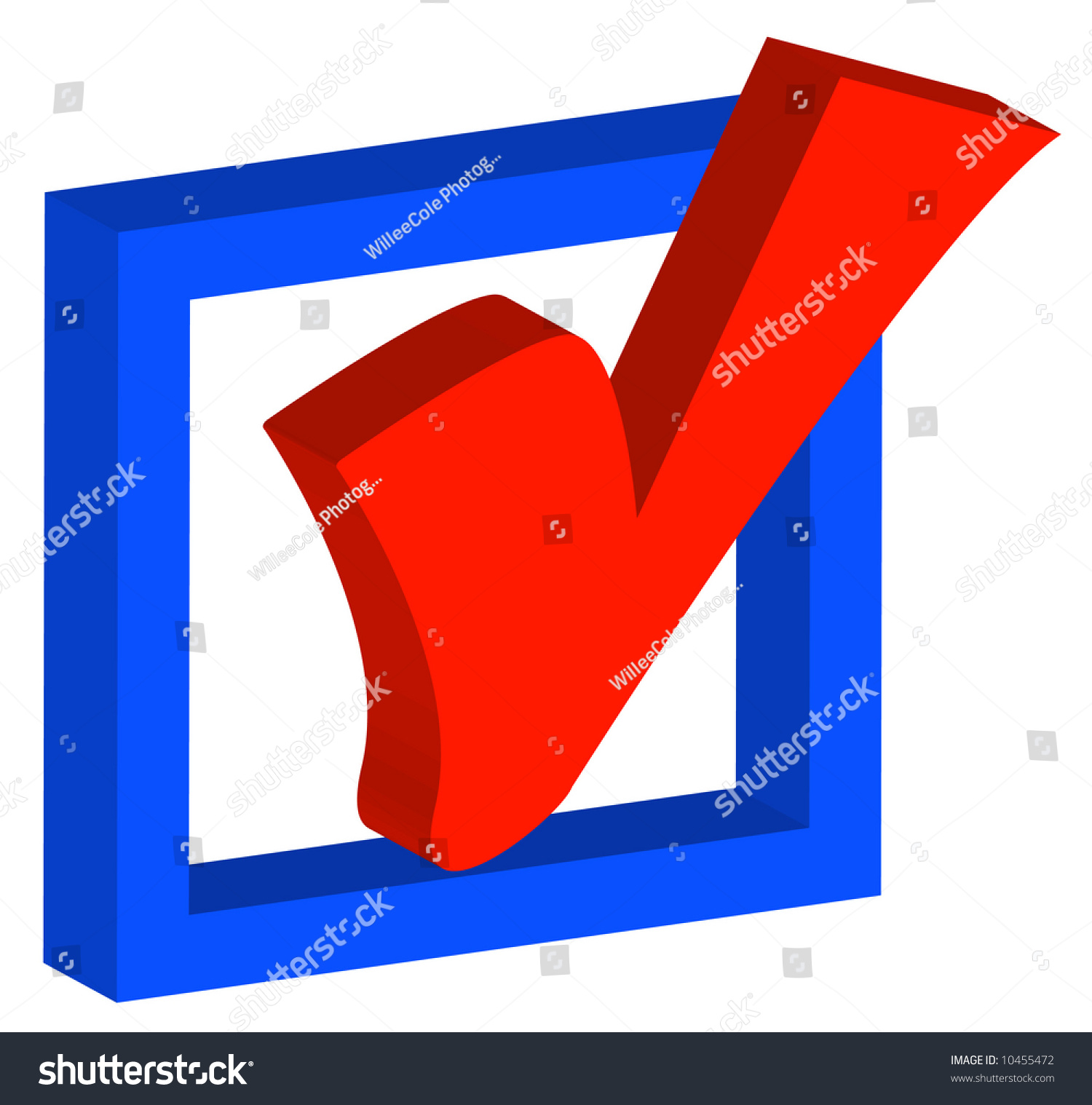 3d Blue Box Red Check Mark Stock Vector (Royalty Free) 10455472 ...