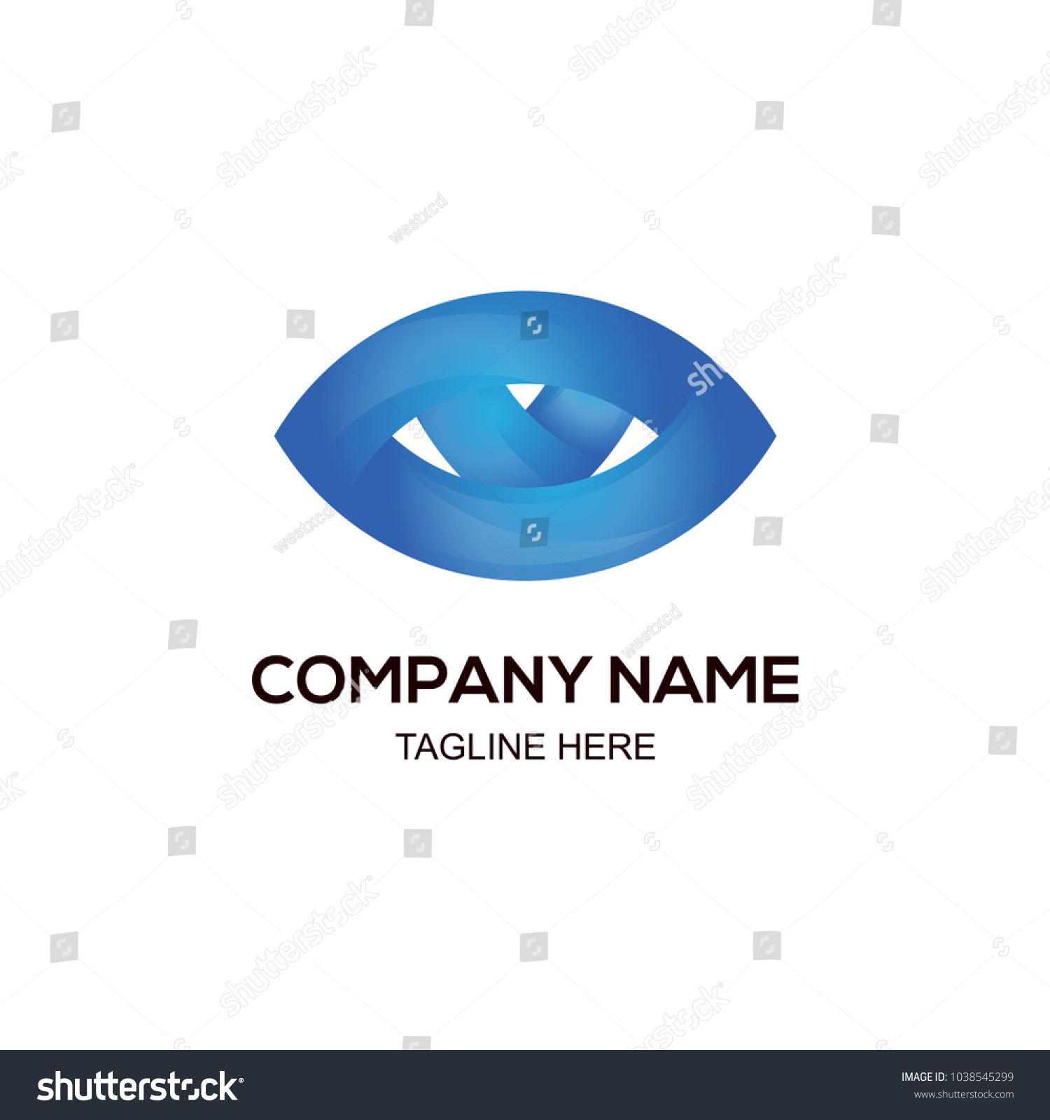 3d Blue Eye Logo Vector Stock Vector (Royalty Free) 1038545299 ...