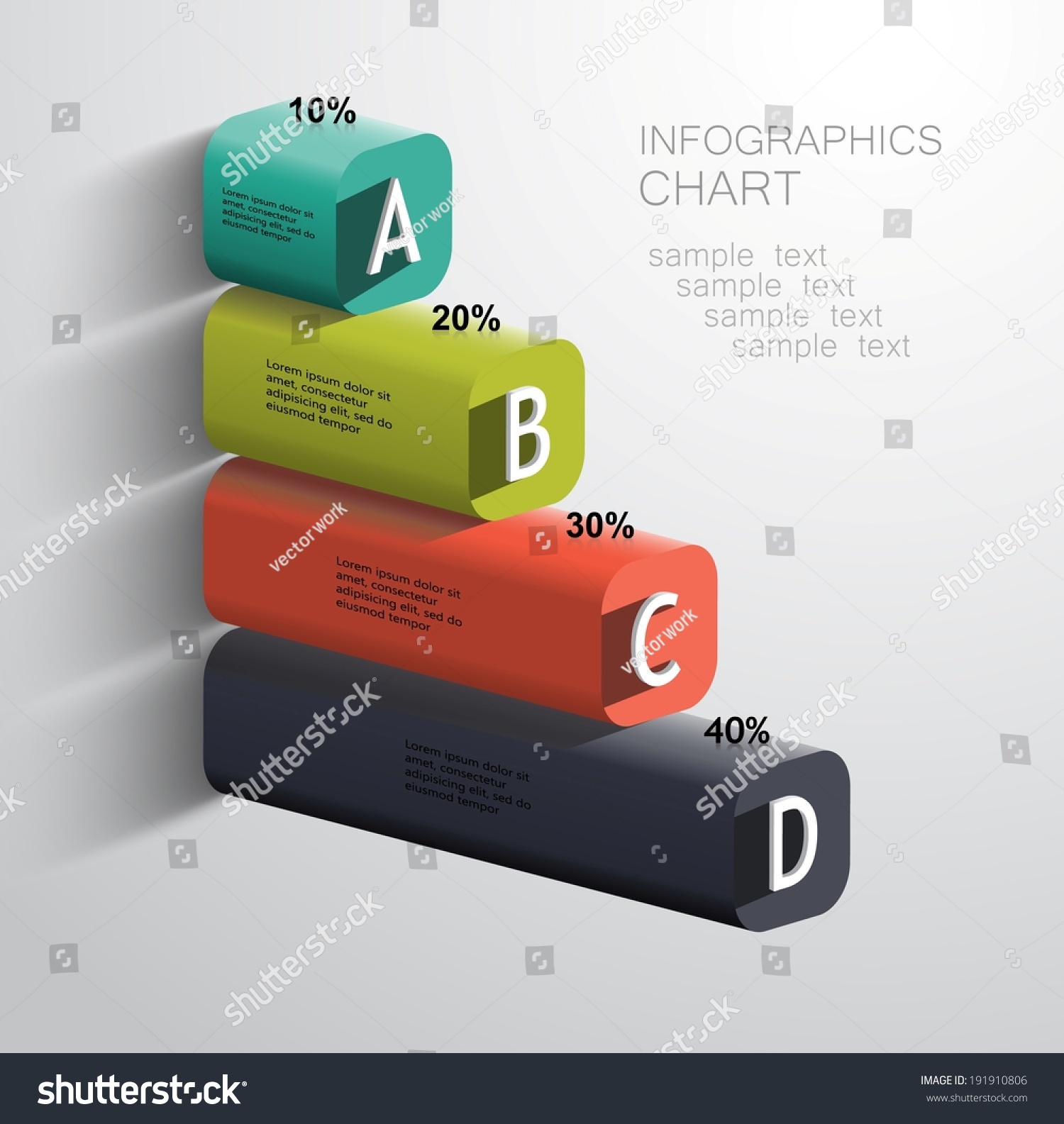3d Business Pillars Vector Template Stock Vector (Royalty Free) 191910806