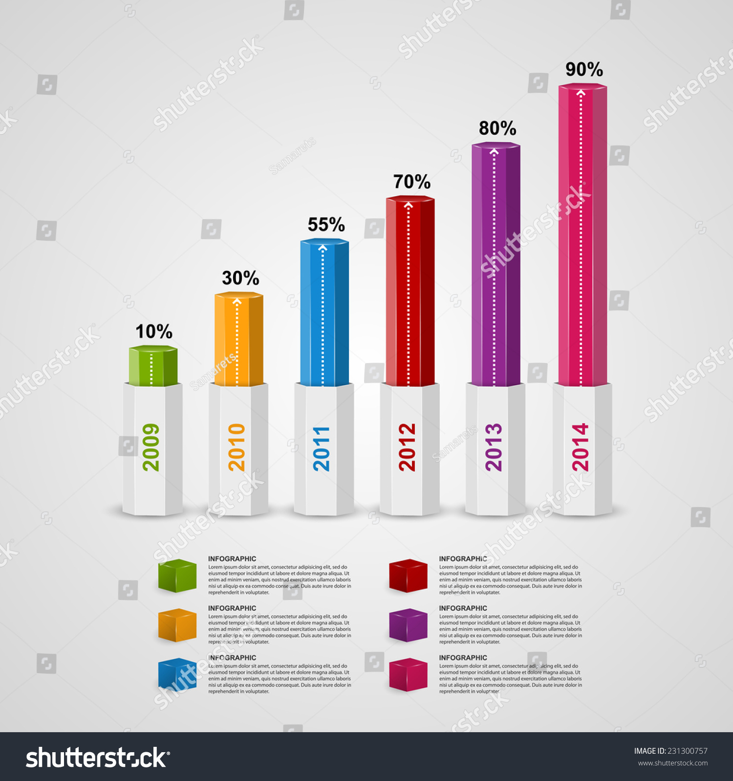 3d Chart Style Infographic Design Template Stock Vector (Royalty Free ...
