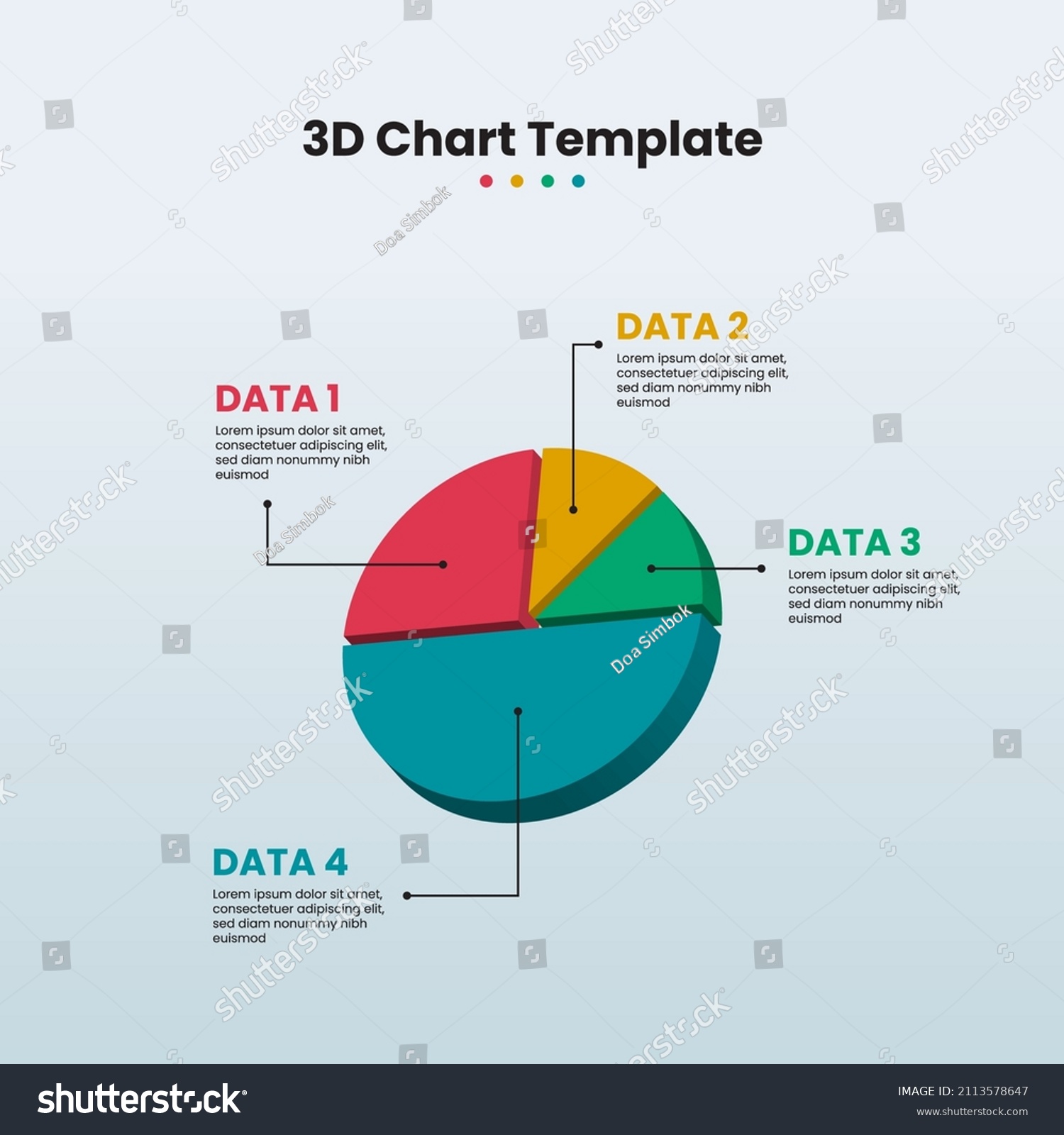 3d Chart Template Analysis Infographic Design Stock Vector (Royalty ...
