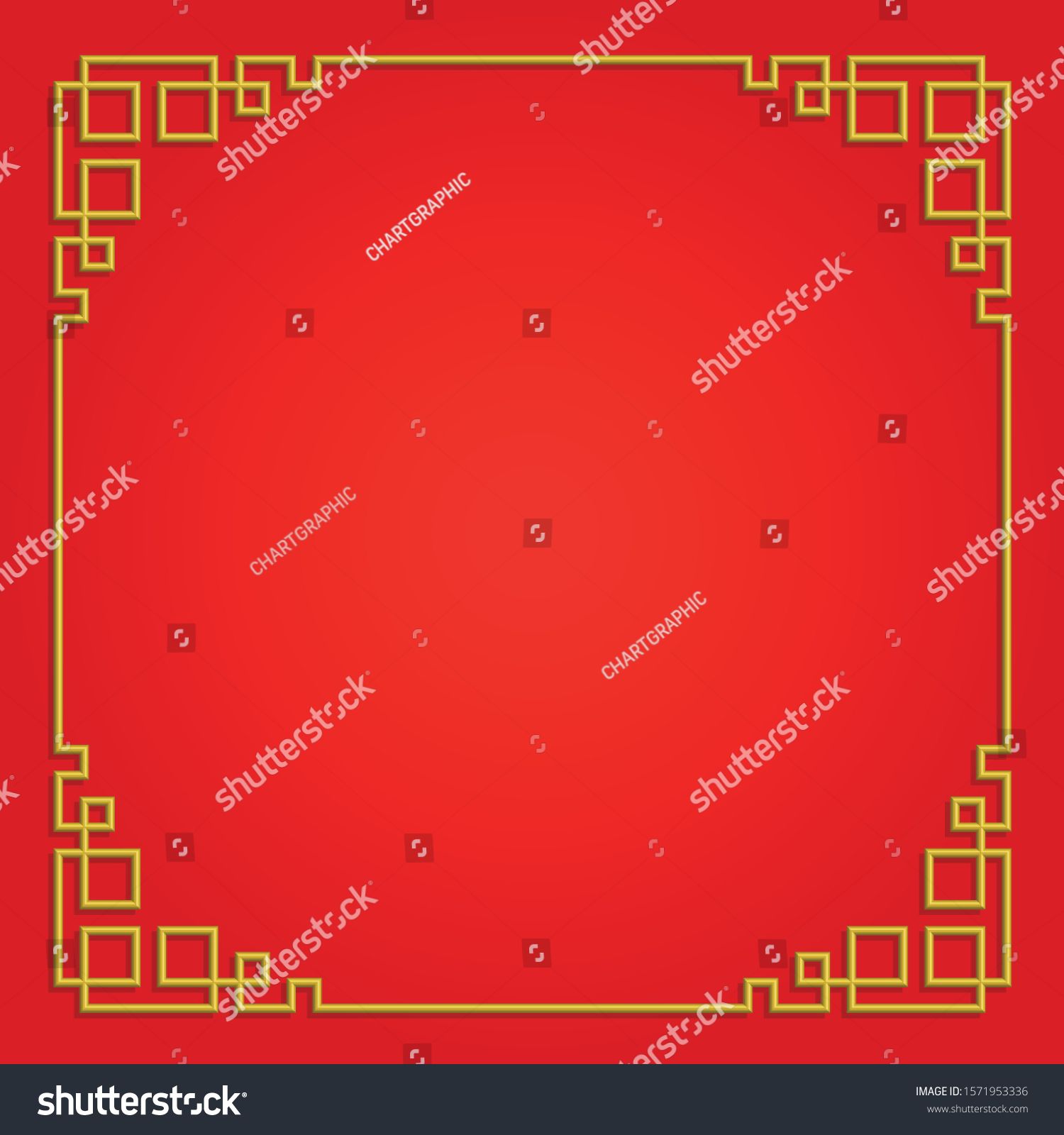 Vektor Stok 3d Chinese Pattern Frame Vector Border (Tanpa Royalti ...