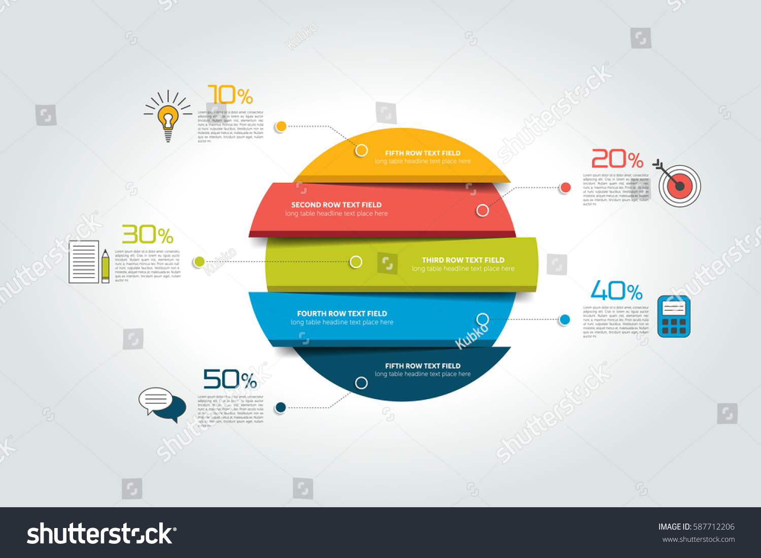 3d Circle Round Infographic Template Chart Stock Vector (Royalty Free ...
