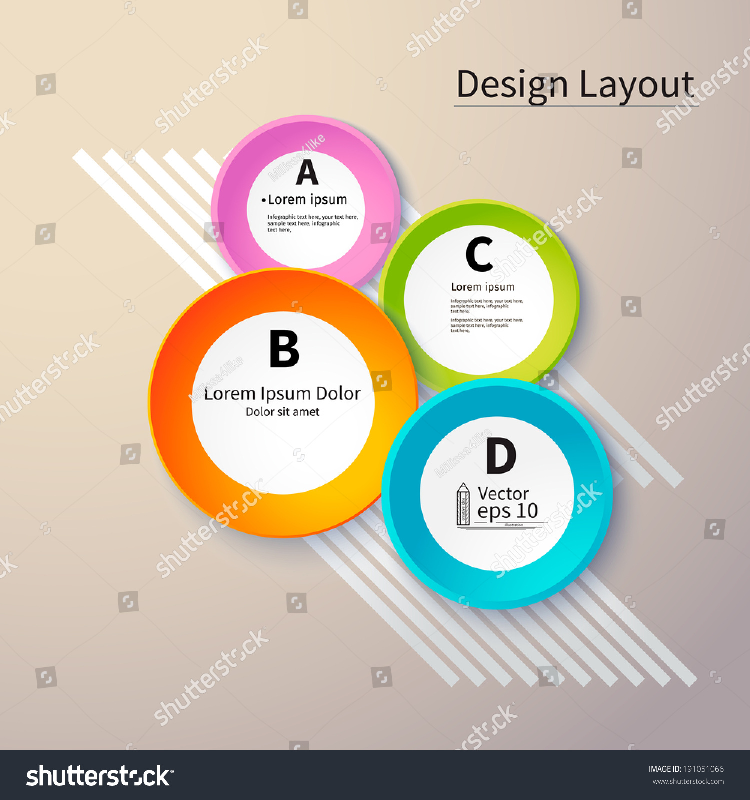3d Circles Bright Layout Vector Illustration: vector de stock (libre de ...