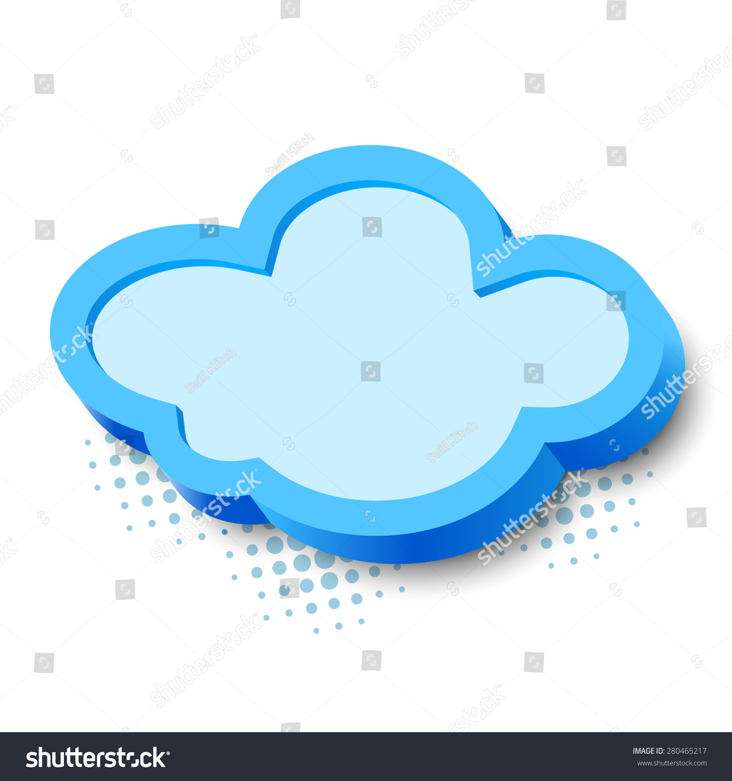 3d Cloud Frame Border Halftone Dots Stock Vector (Royalty Free ...