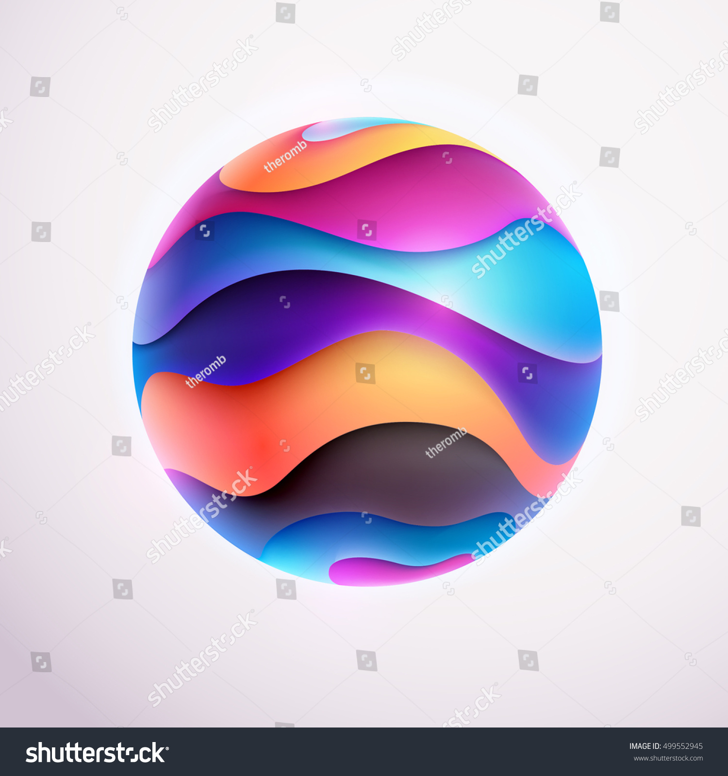 3d Colored Striped Ball Stock Vector (Royalty Free) 499552945
