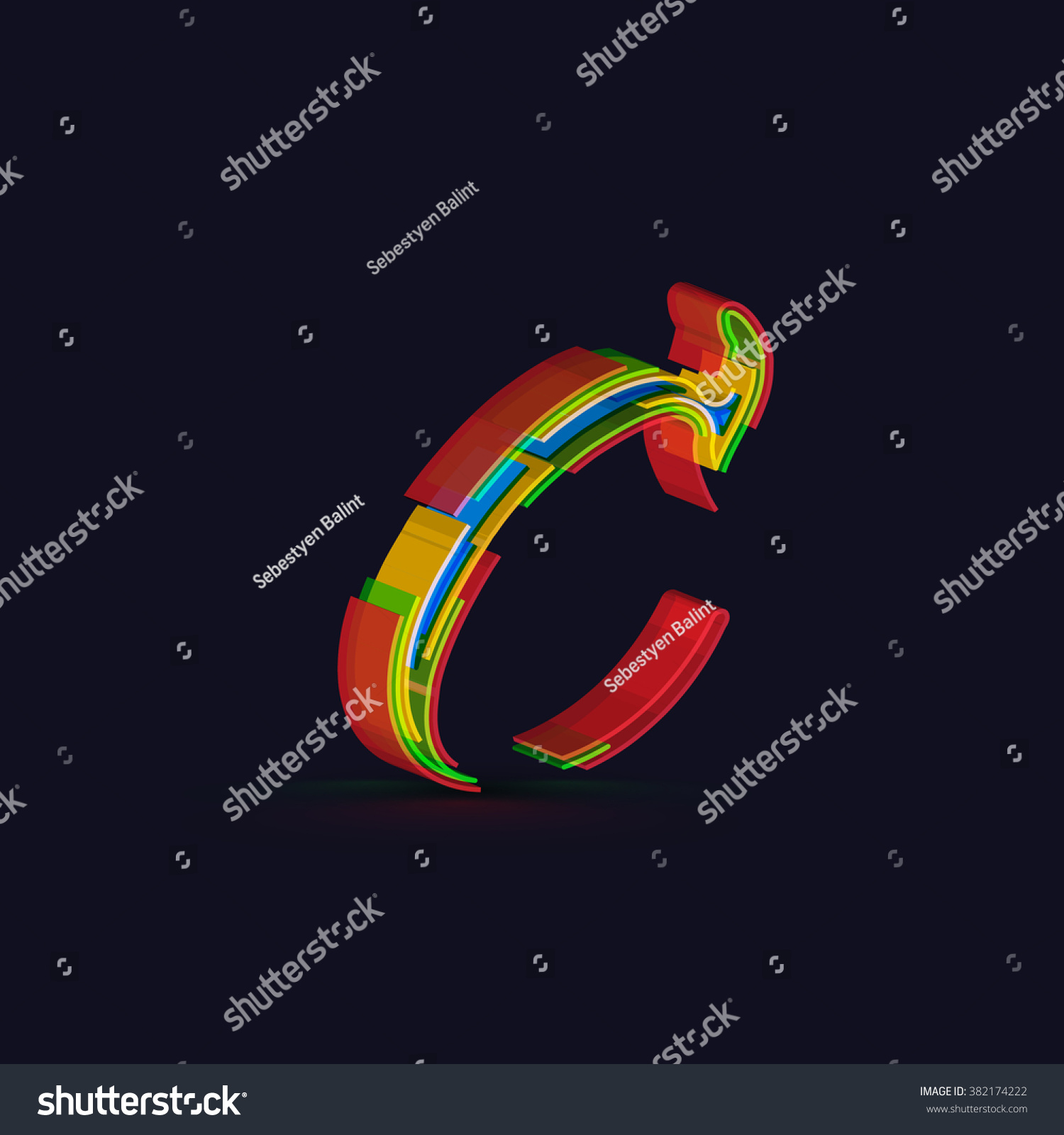 3d Colorful Font Typeface Vector Stock Vector (Royalty Free) 382174222 ...
