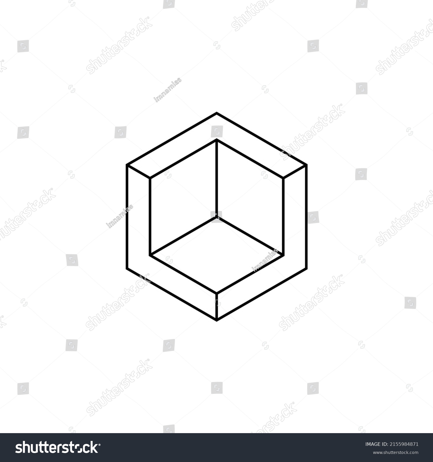 3d Cube Design Element Vector Half Stock Vector (Royalty Free ...