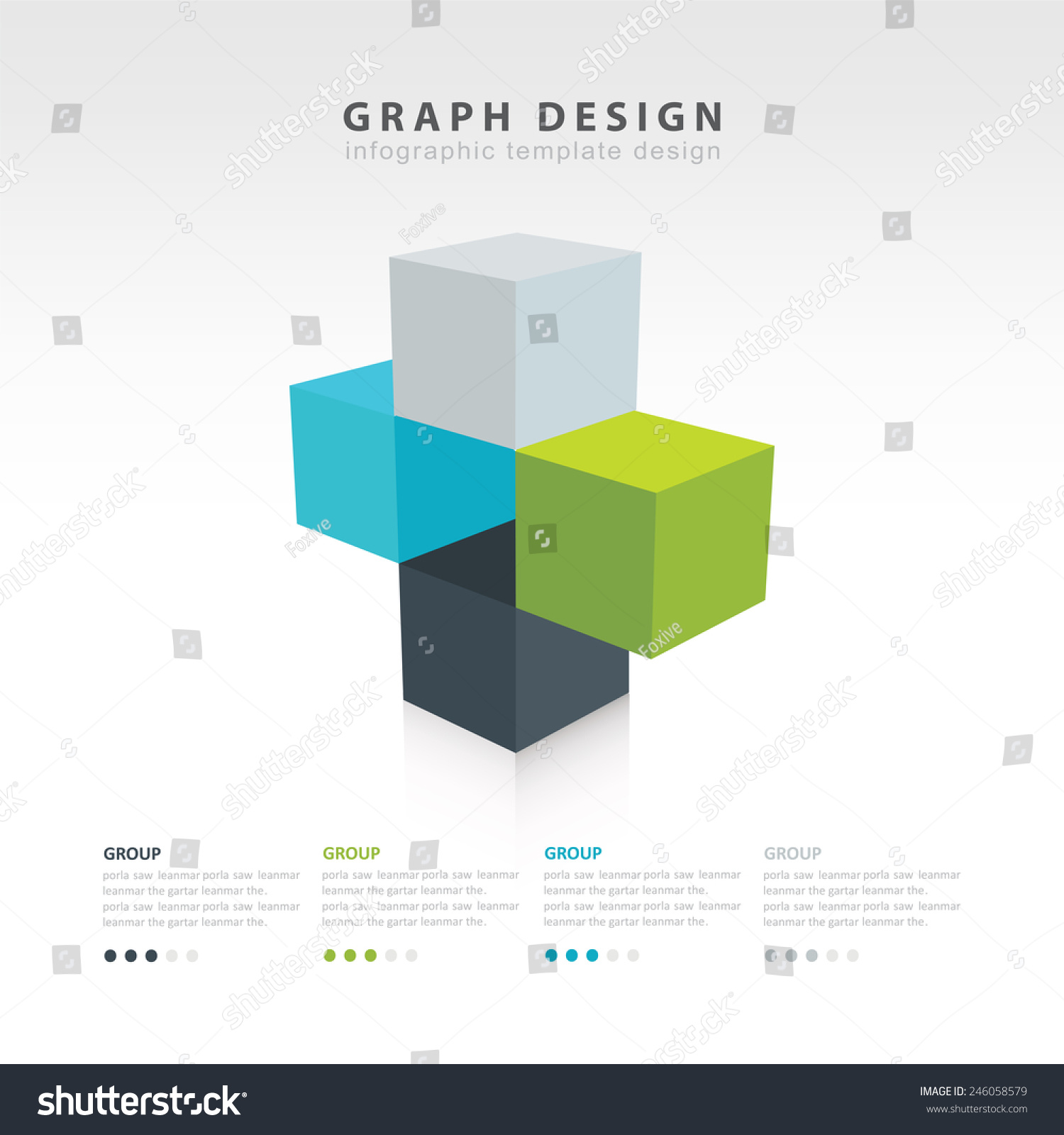 3d Cube Graph Info Graphic Design Stock Vector (Royalty Free) 246058579