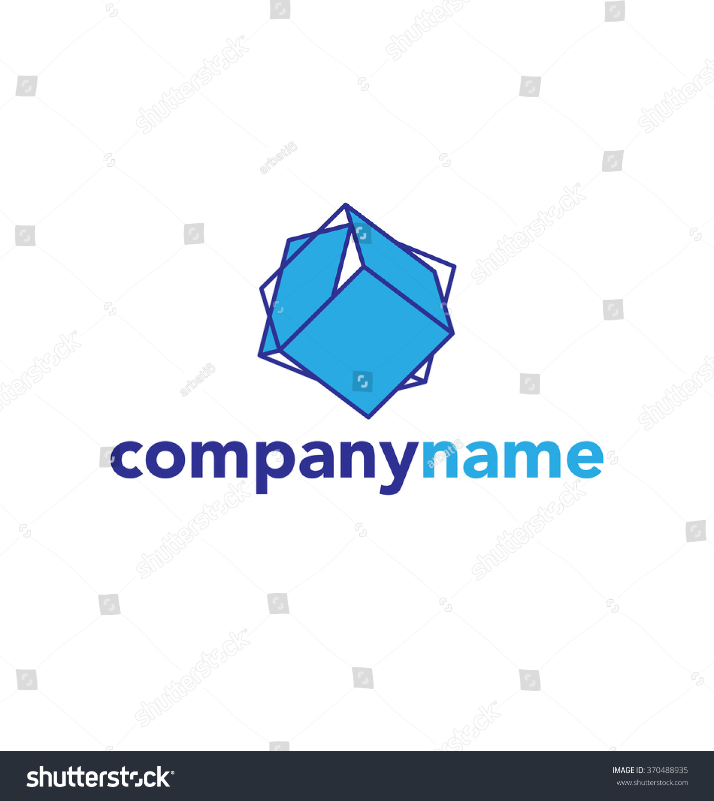 3d Cube Logo Design Icon Vector Stock Vector (Royalty Free) 370488935 ...