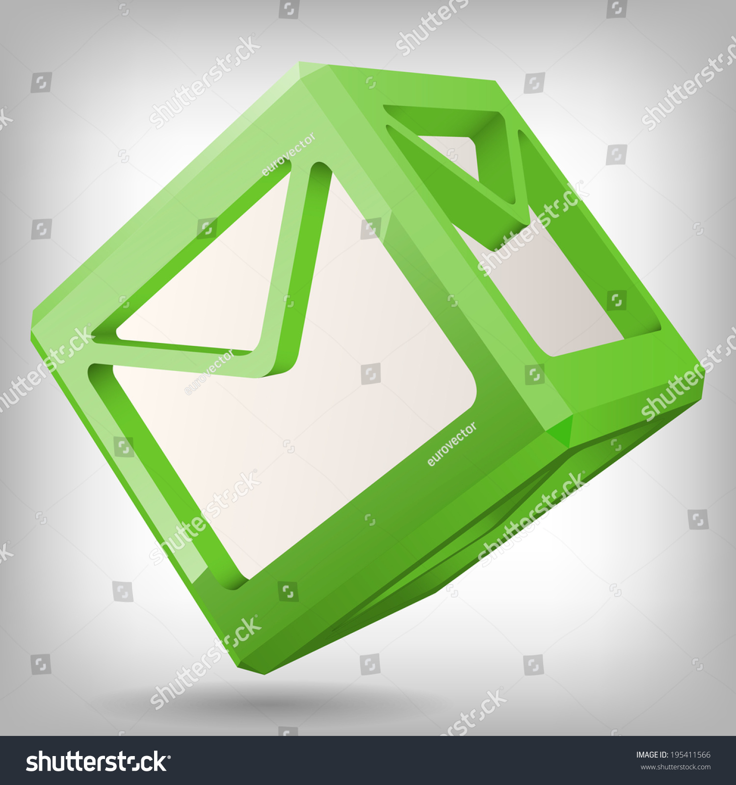 3d Cube Mail Icon Vector Illustration Stock Vector (Royalty Free) 195411566