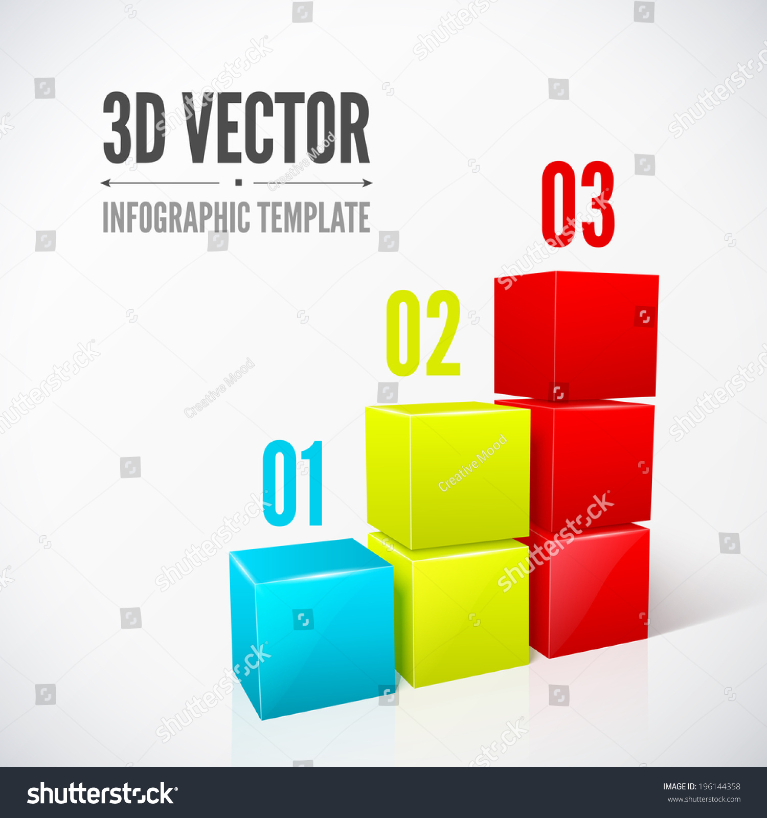 3d Cubes Infographics Modern Designlayout: เวกเตอร์สต็อก (ปลอดค่า ...