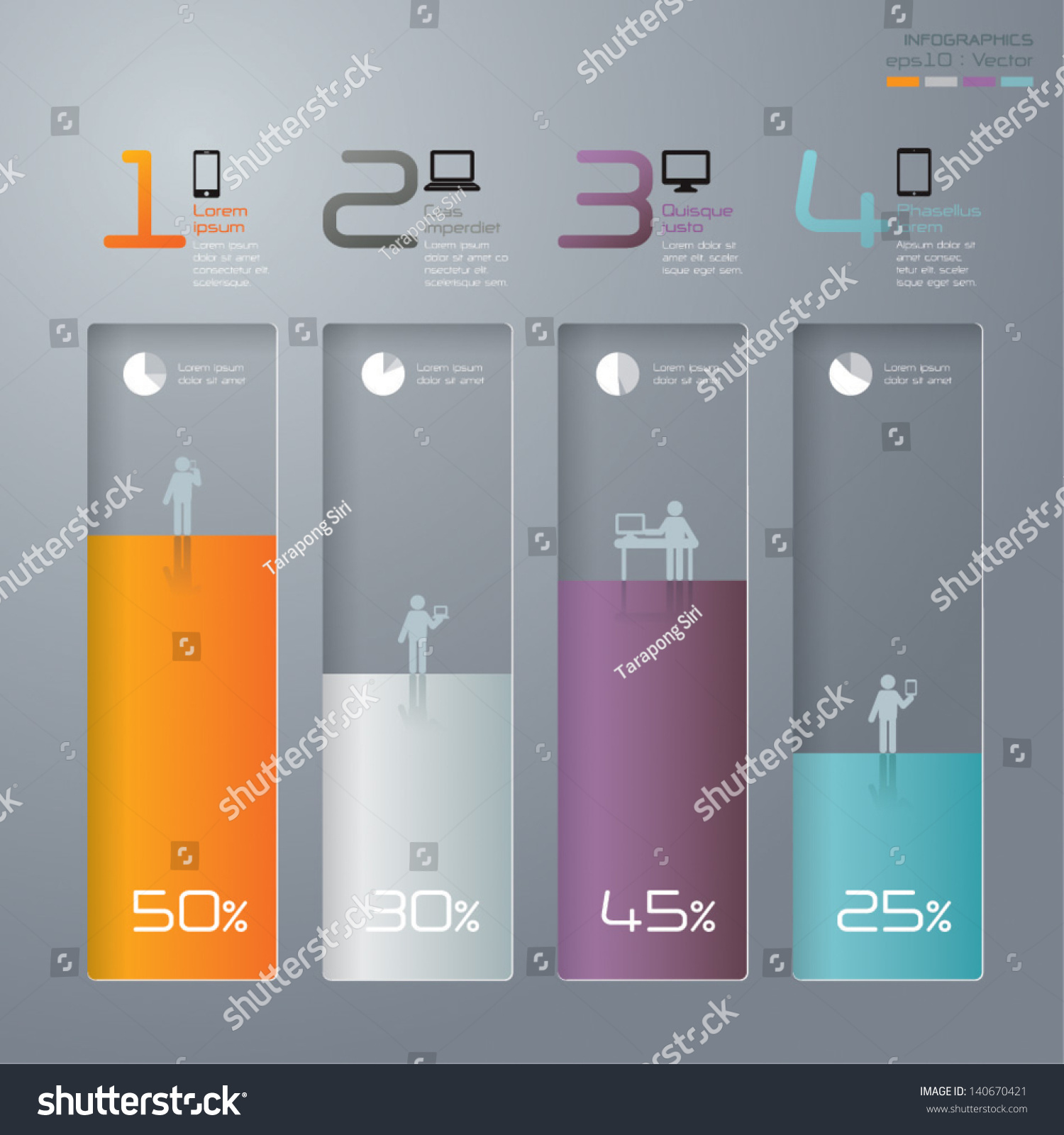 3d Digital Illustration Infographics Vector Stock Vector (Royalty Free ...