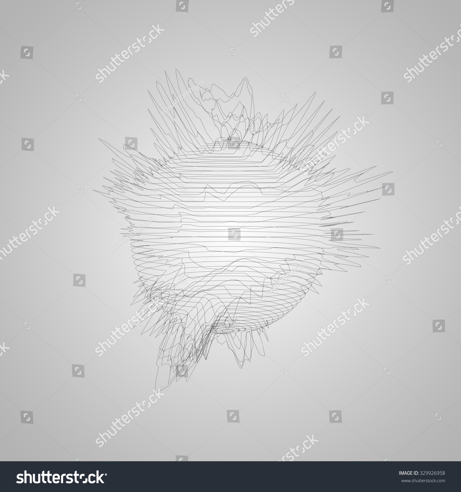 3d Distorted Wireframe Sphere Futuristic Vector Stock Vector (Royalty ...