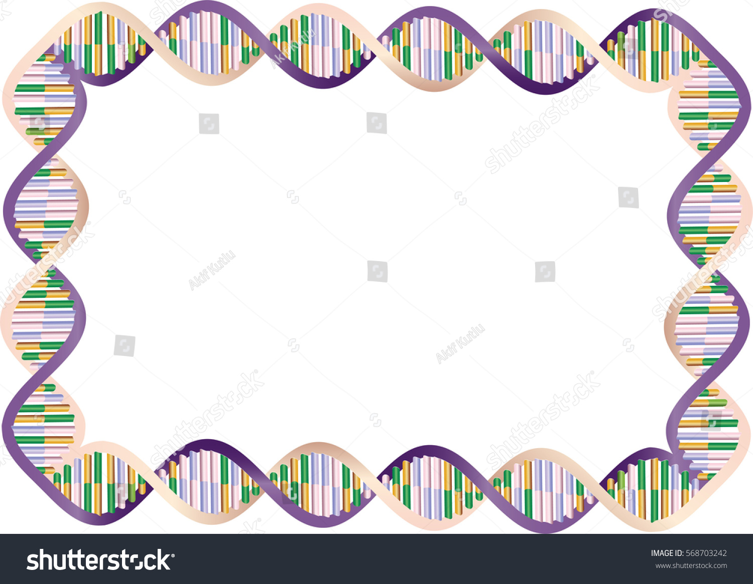 3d Dna Helix Frame: vector de stock (libre de regalías) 568703242 ...