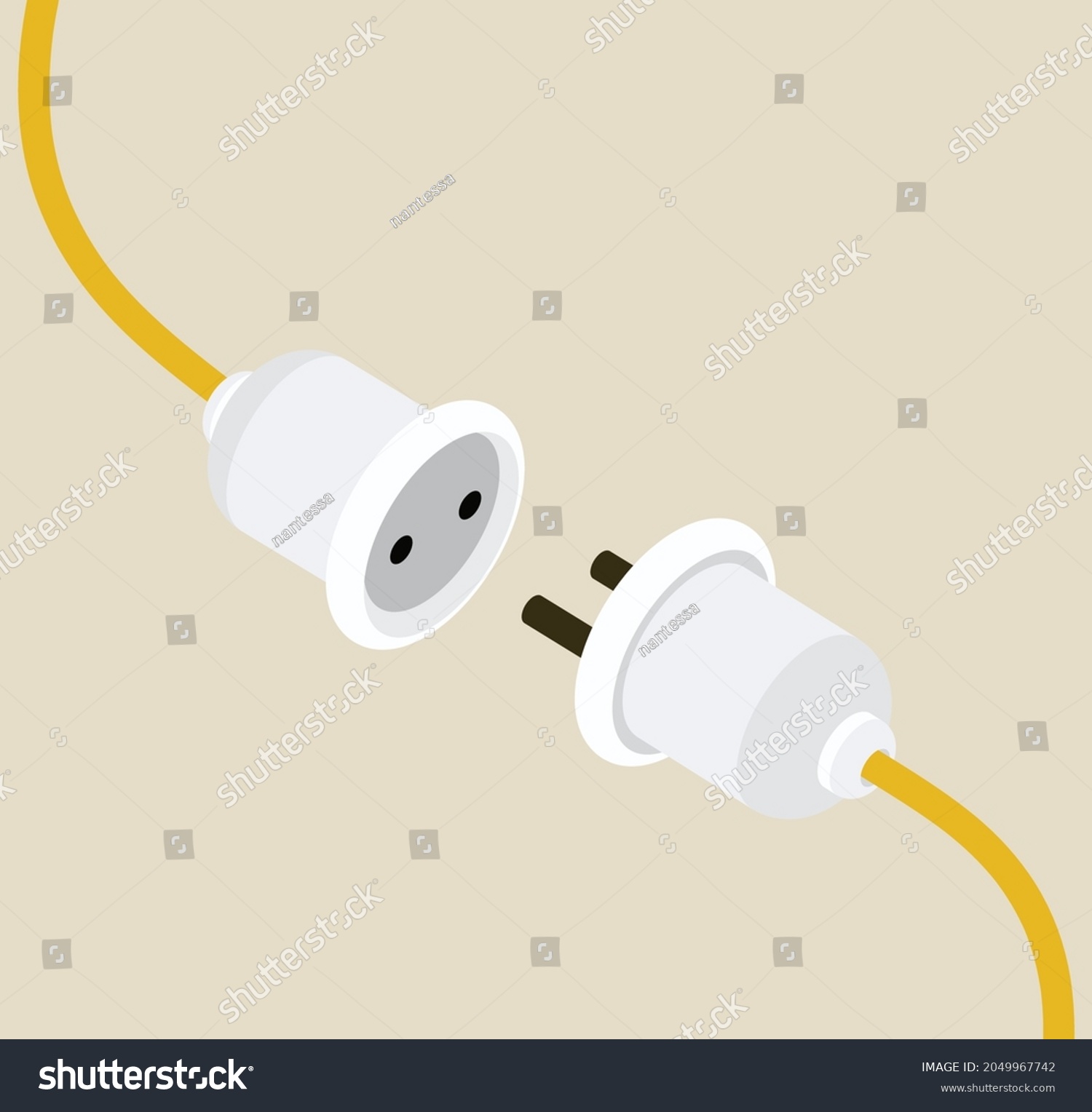 3d Electric Plug Socket Unplug Outline Stock Vector (Royalty Free ...