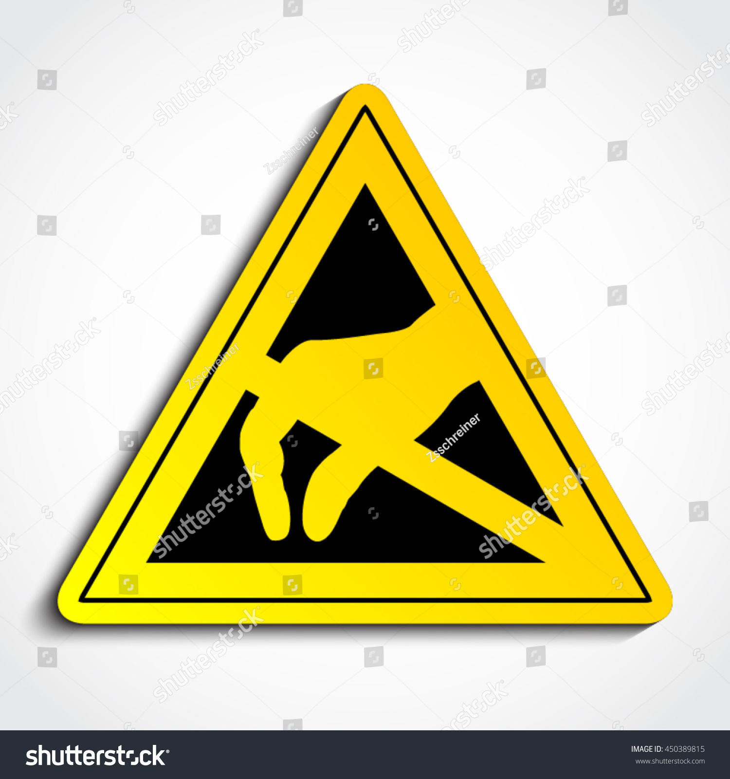 3d Esd Triangle Symbol Electrostatic Discharge Stock Vector (Royalty ...