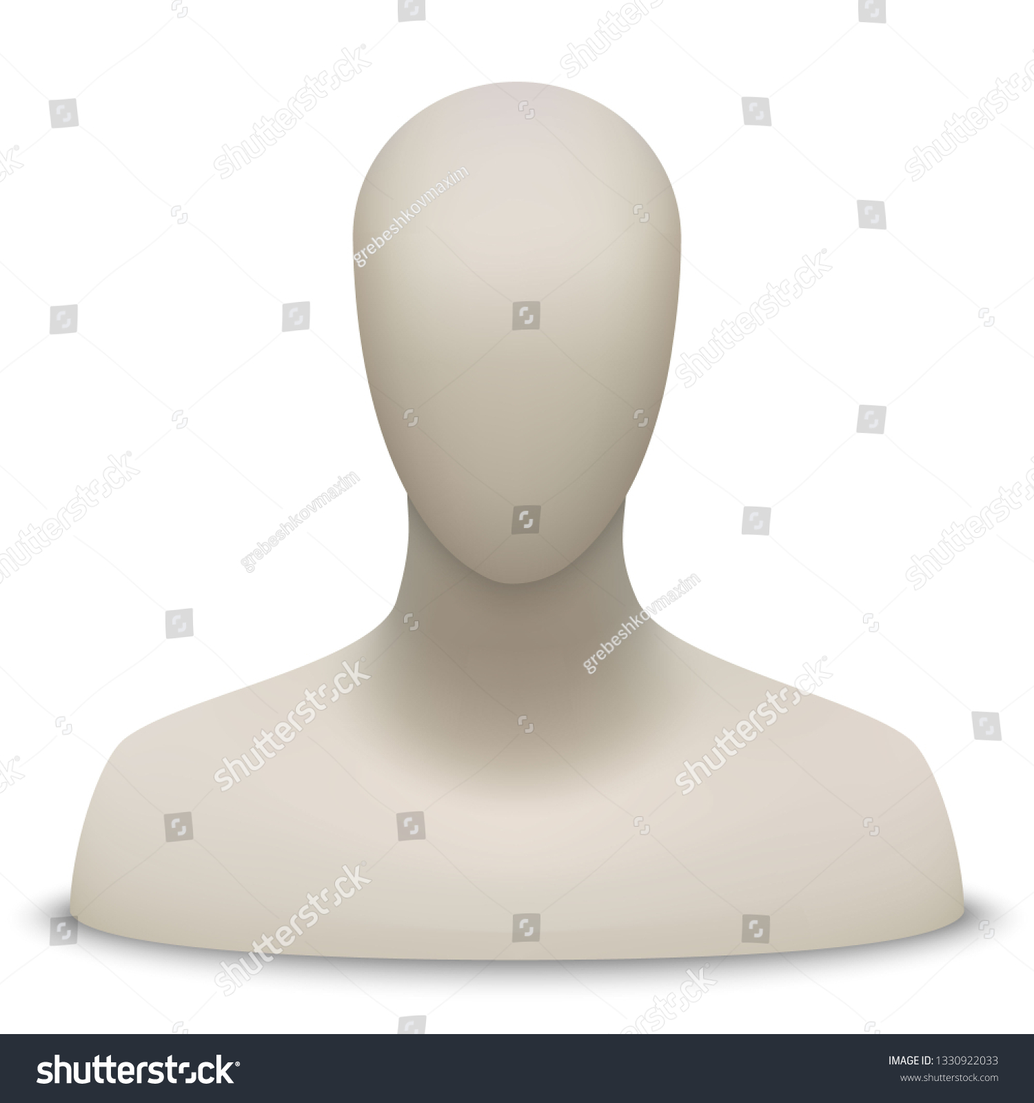 3d Faceless Mannequin Bust Head Stock Vector (Royalty Free) 1330922033