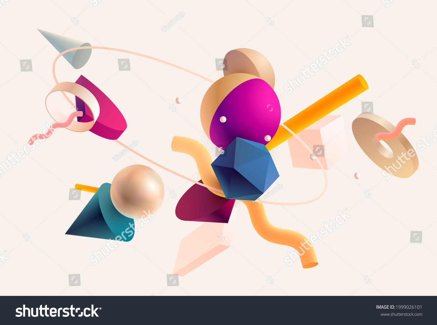Formes géométriques 3D. Création vectorielle réaliste. : image ...