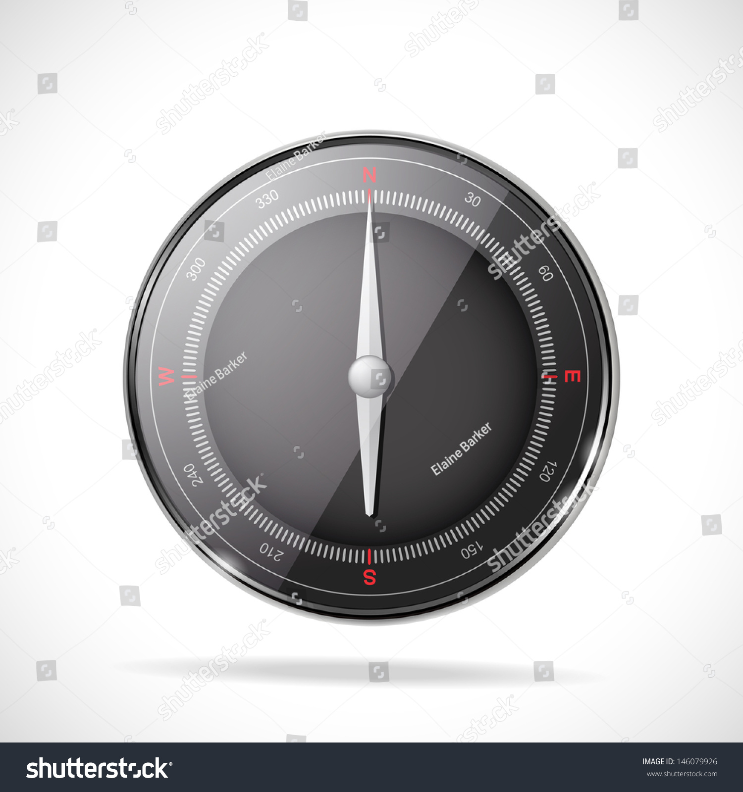 3d Glass Compass On White Stock Vector (Royalty Free) 146079926 ...