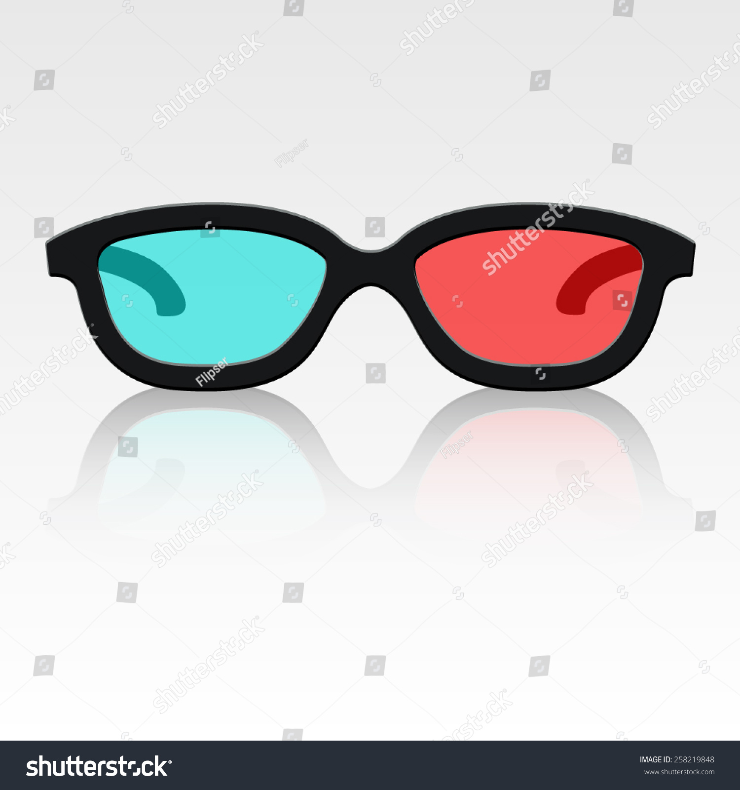 3d Glasses Front View Vector Illustration Stock Vector (Royalty Free ...