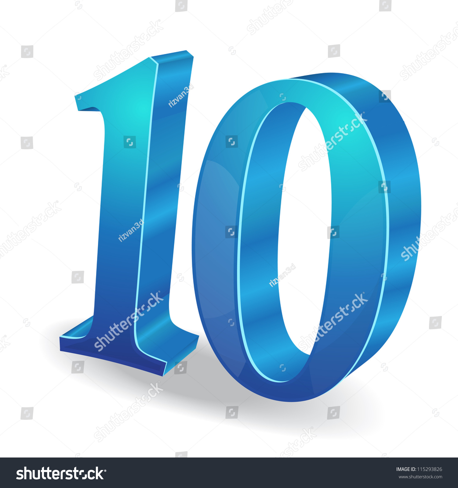 3d Glossy 10 Ten Number Vector - 115293826 : Shutterstock