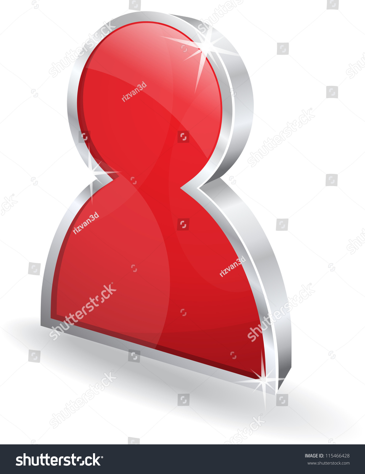 3d Glossy User Vector Sign Icon Stock Vector (Royalty Free) 115466428 ...