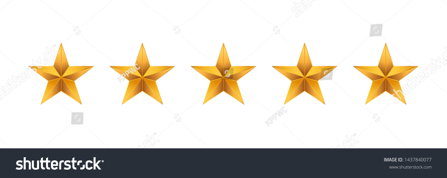 3d Gold Gradient Five Star Illustration Stock Vector (Royalty Free ...