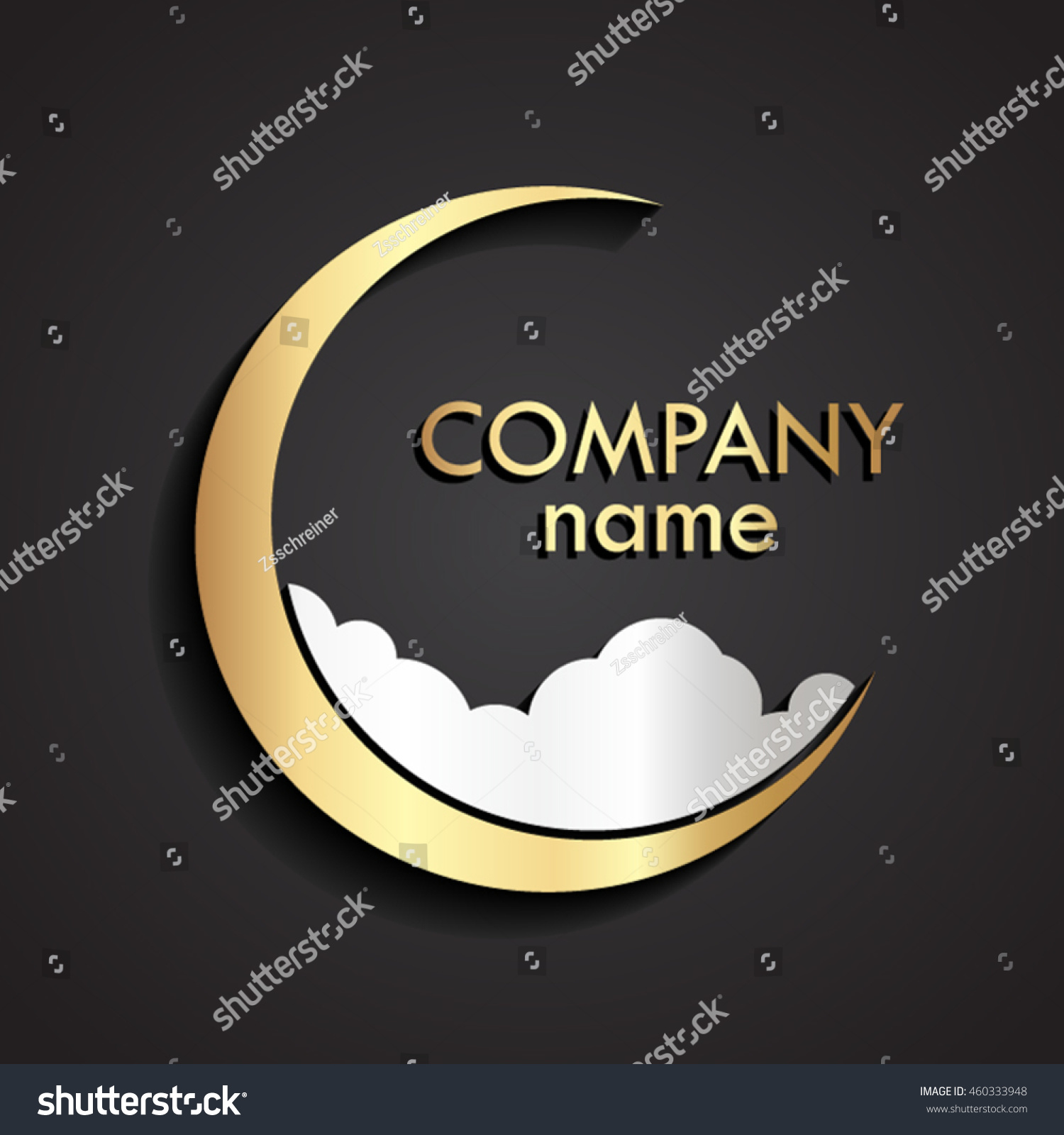 3d Gold Moon Silver Cloud Logo: Vector có sẵn (miễn phí bản quyền ...