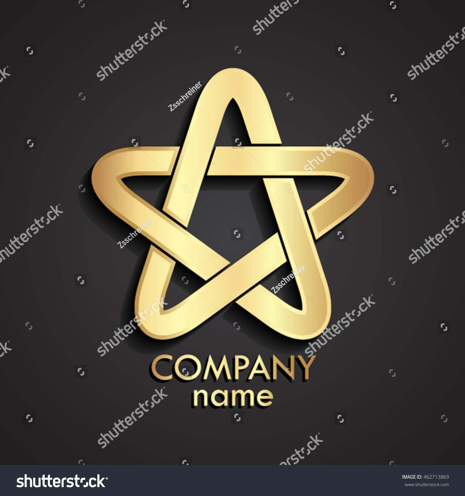 3d Gold Star Shape Logo Vector Stock Vector (Royalty Free) 462713869