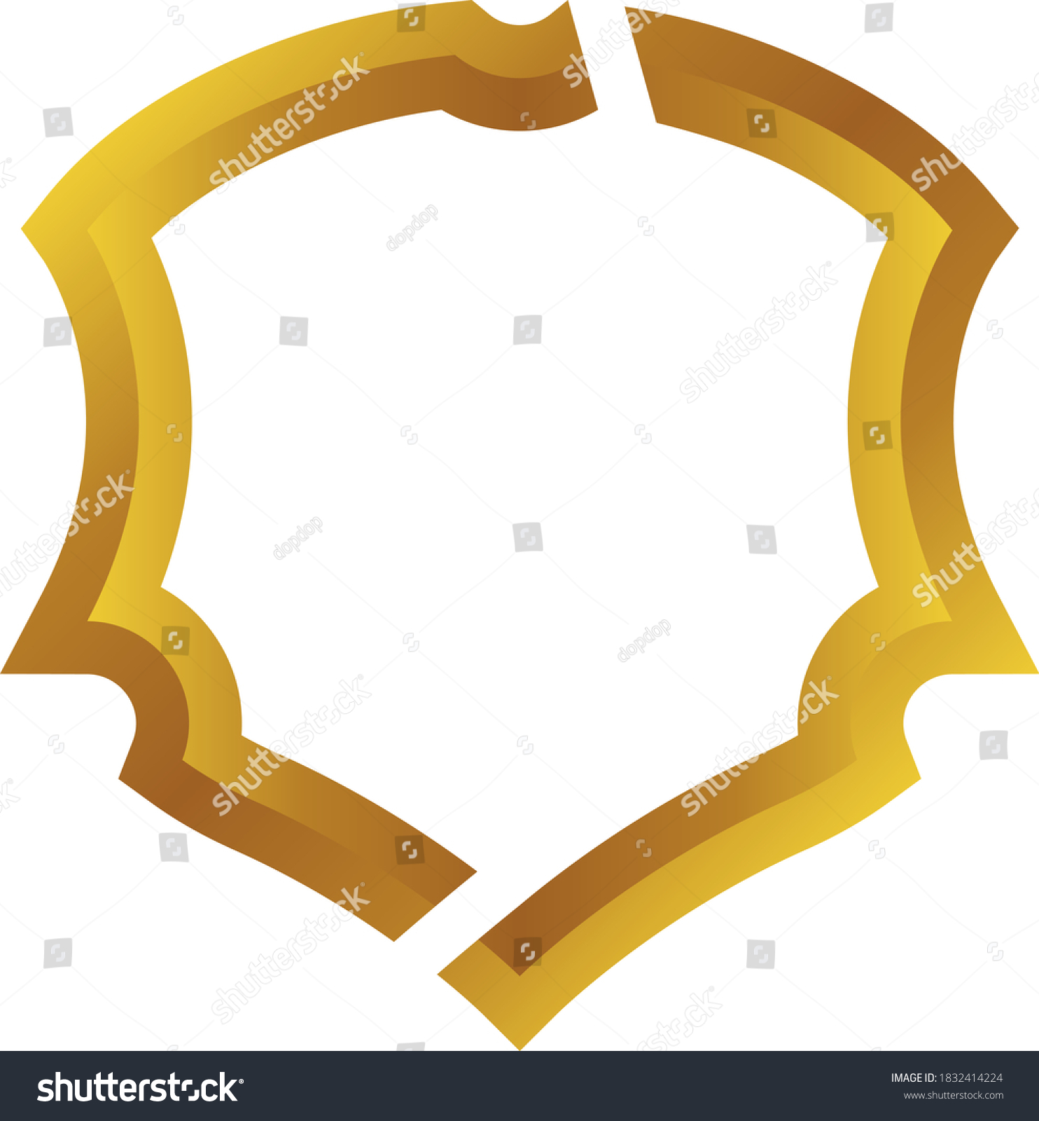 3d Golden Frame Edge Shield Vector Stock Vector (Royalty Free ...