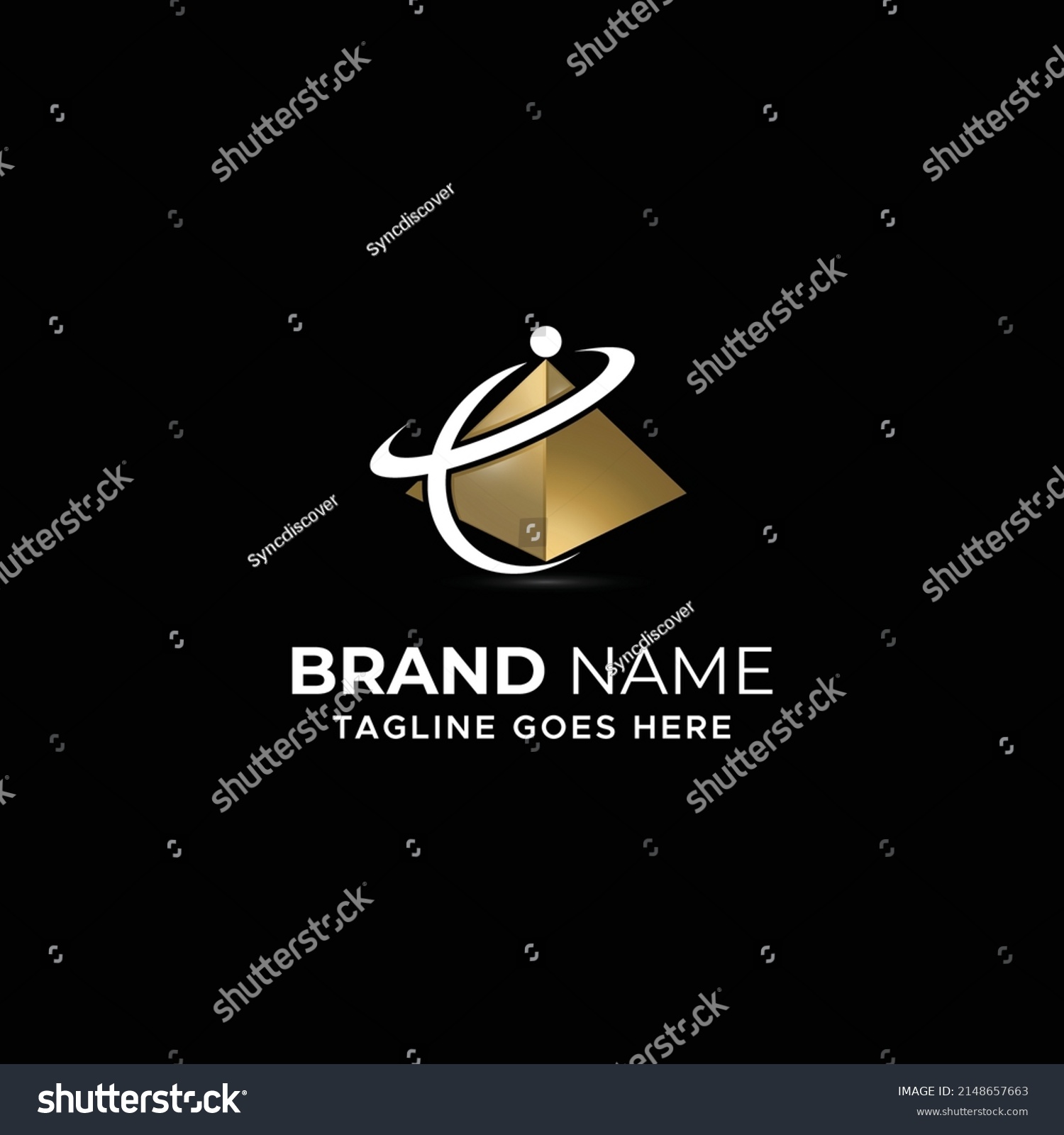 3d Golden Triangular Logo Vector Design Stock Vector (Royalty Free ...